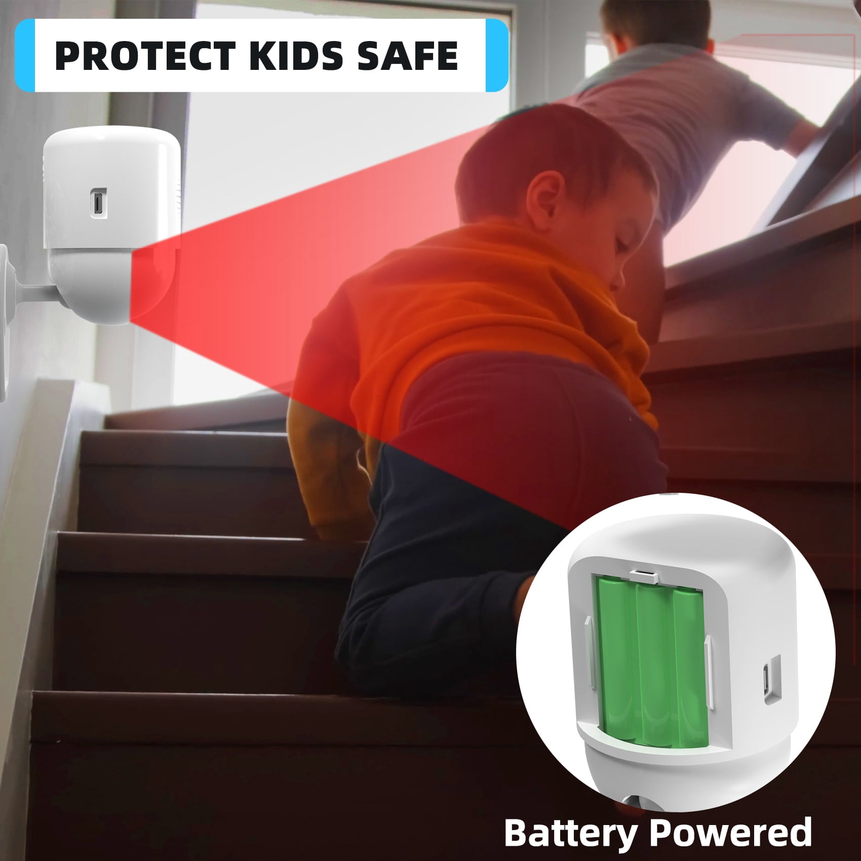 Home Security Sensor de Movimiento 130dB Motion Sensor Alarm Doorbell ...