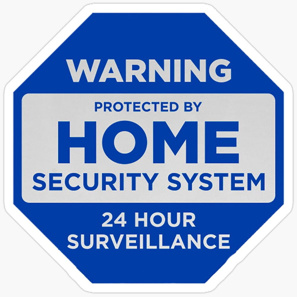 Home Security System Sign Sticker Phone Decal Water Bottle Stickers Car ...