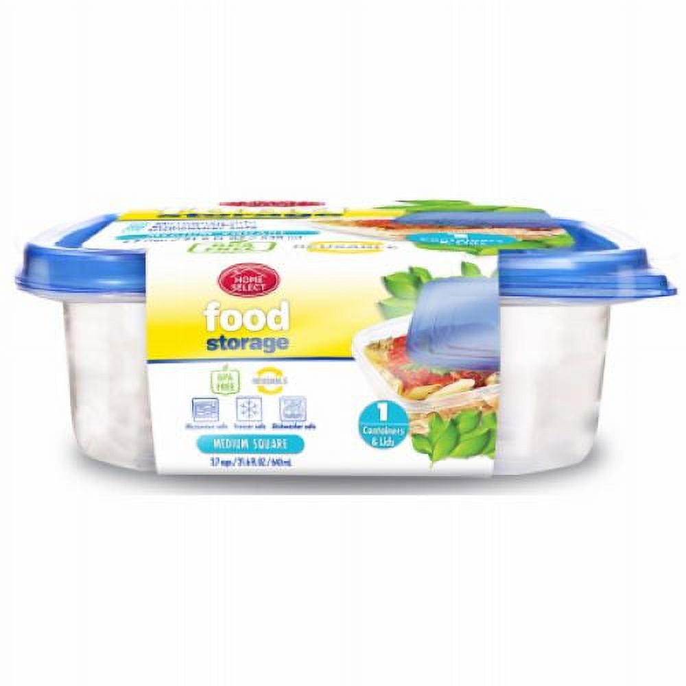 Home Select 11343-12 2.7 Cup Medium Square Food Storage Container ...