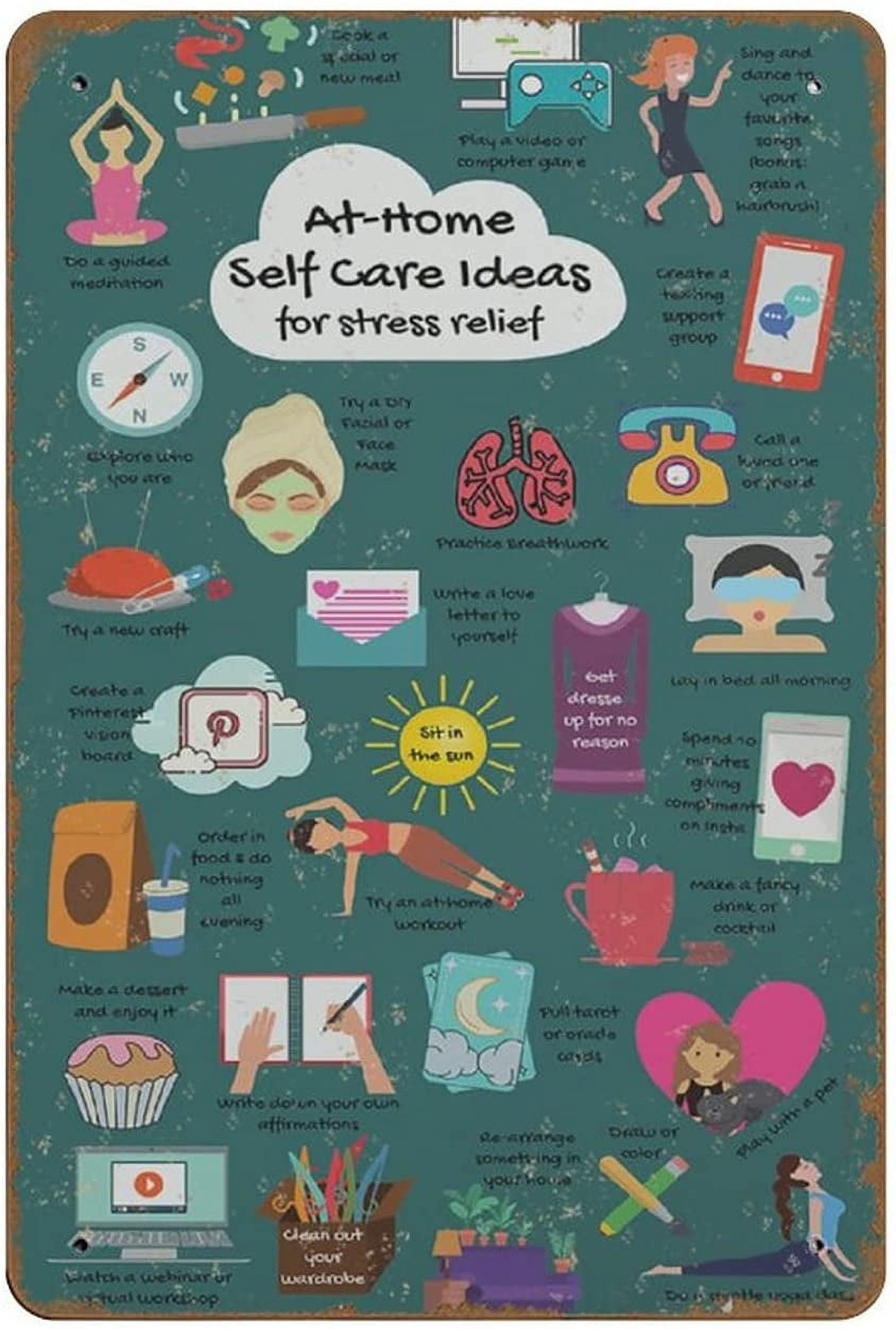 at Home Self Care Ideas for Stress Relief Poster Self Love Self Care ...
