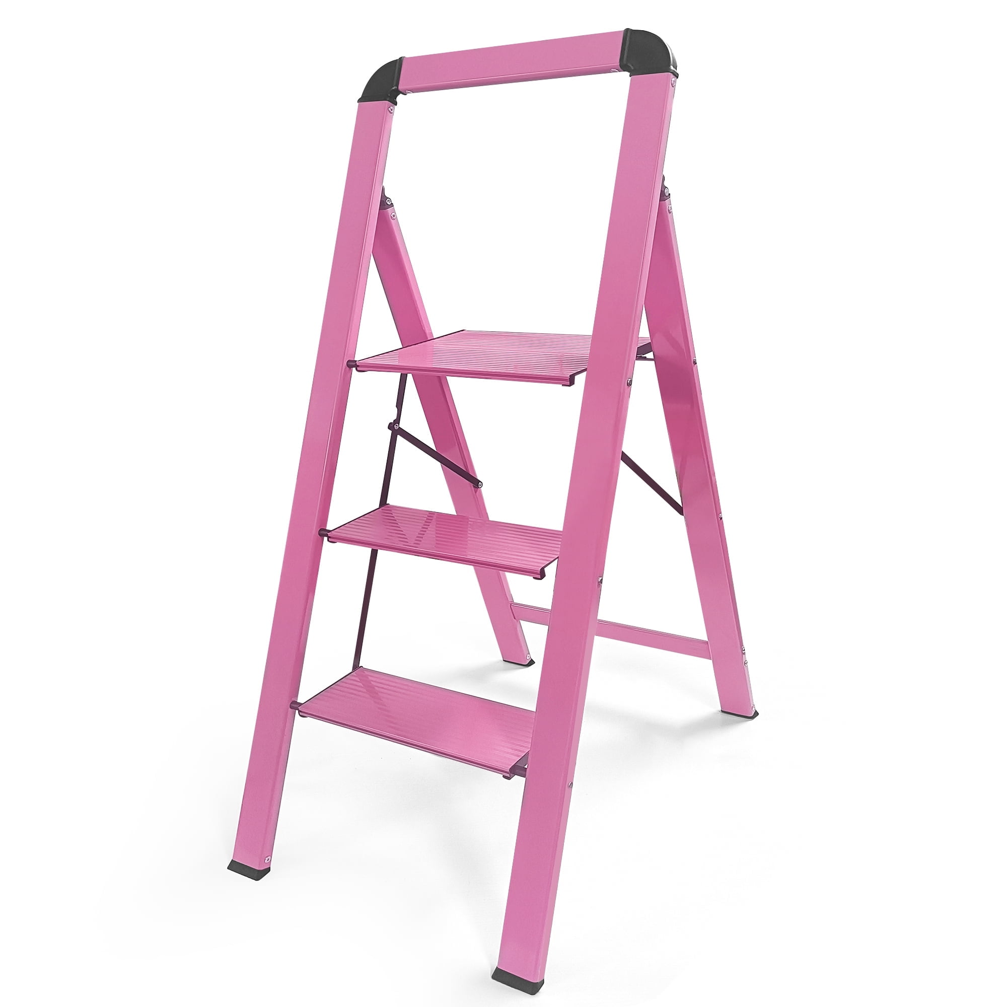 Fortune Candy 3-Step Ladder, Lightweight Folding Aluminum Step Stool ...