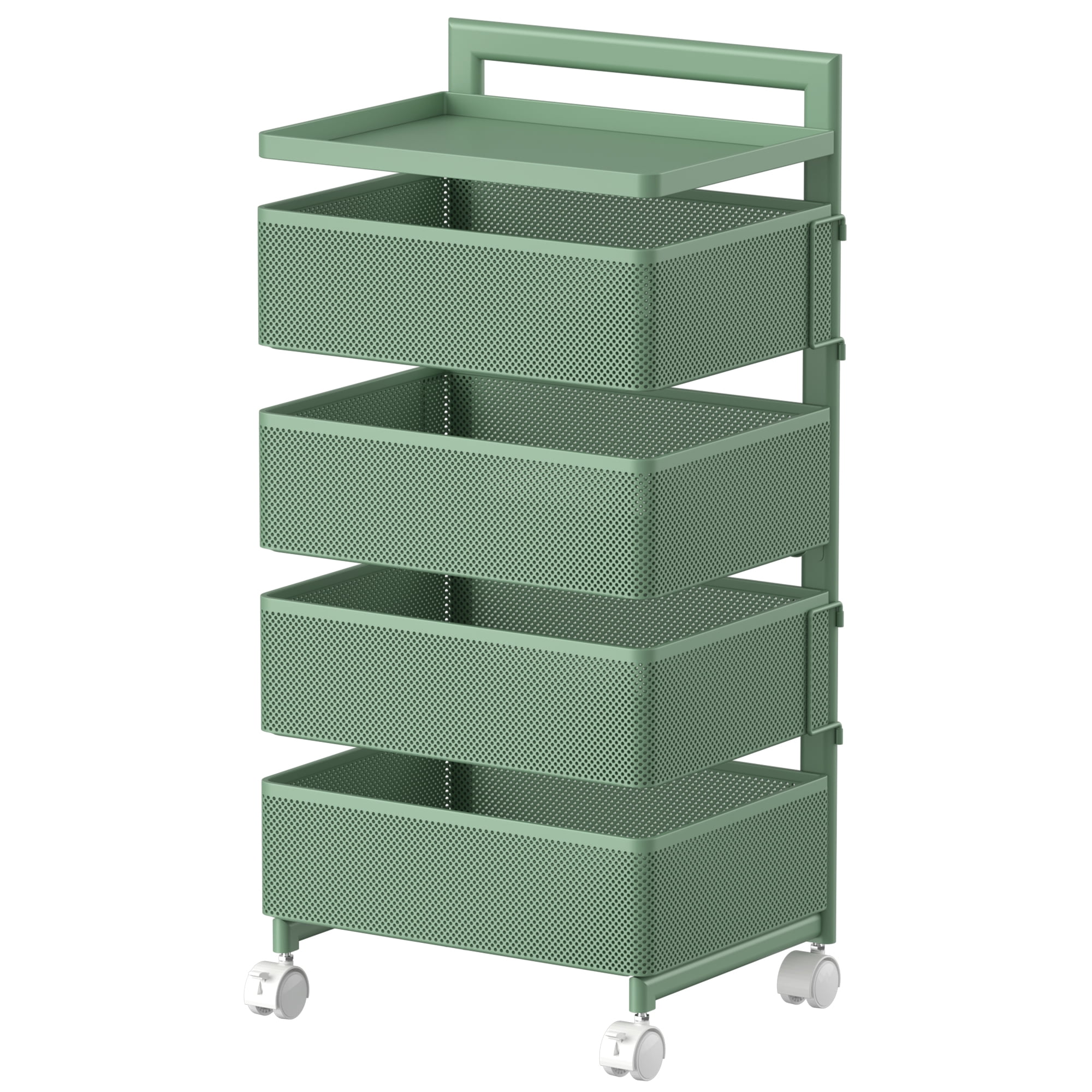 Home Shark 5-Tier Rolling Cart, Metal Utility Cart with Handle and ...