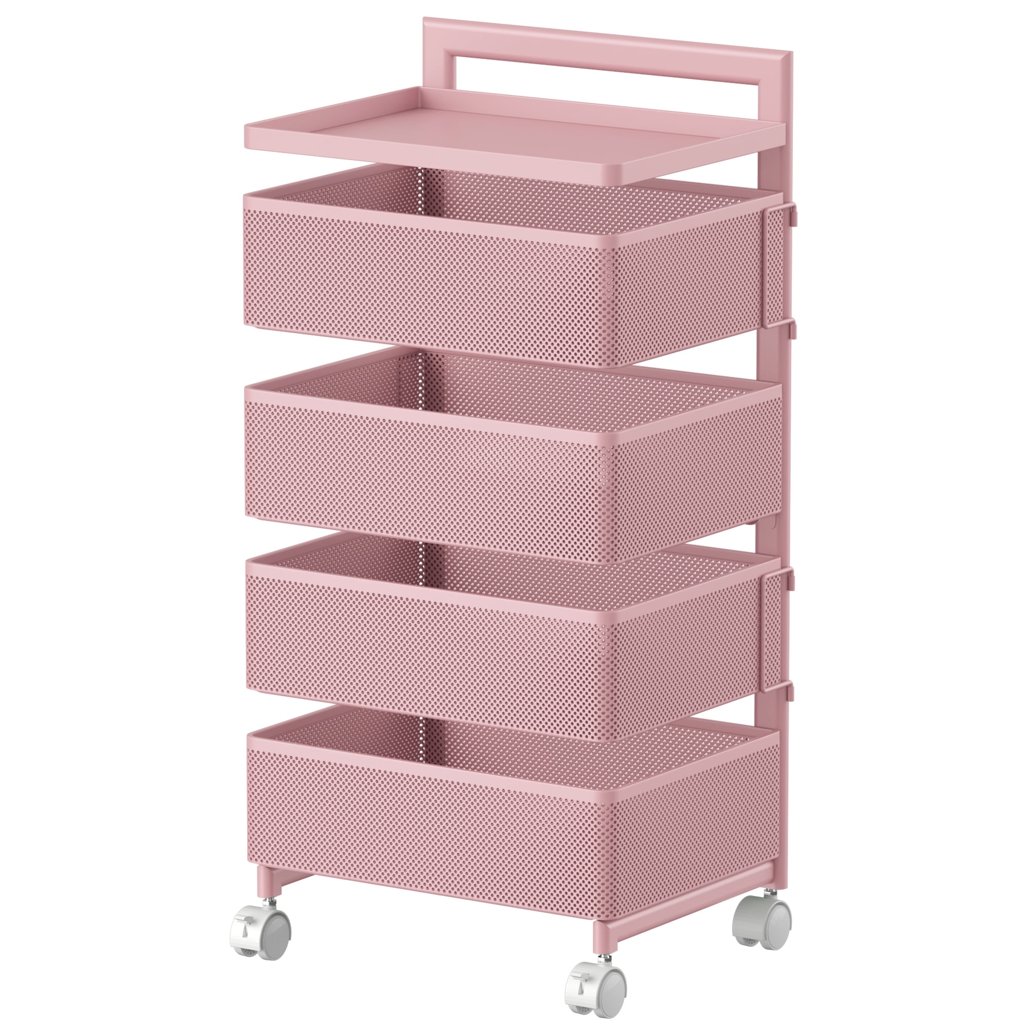 Home Shark 5-Tier Rolling Cart, Metal Utility Cart with Handle and ...