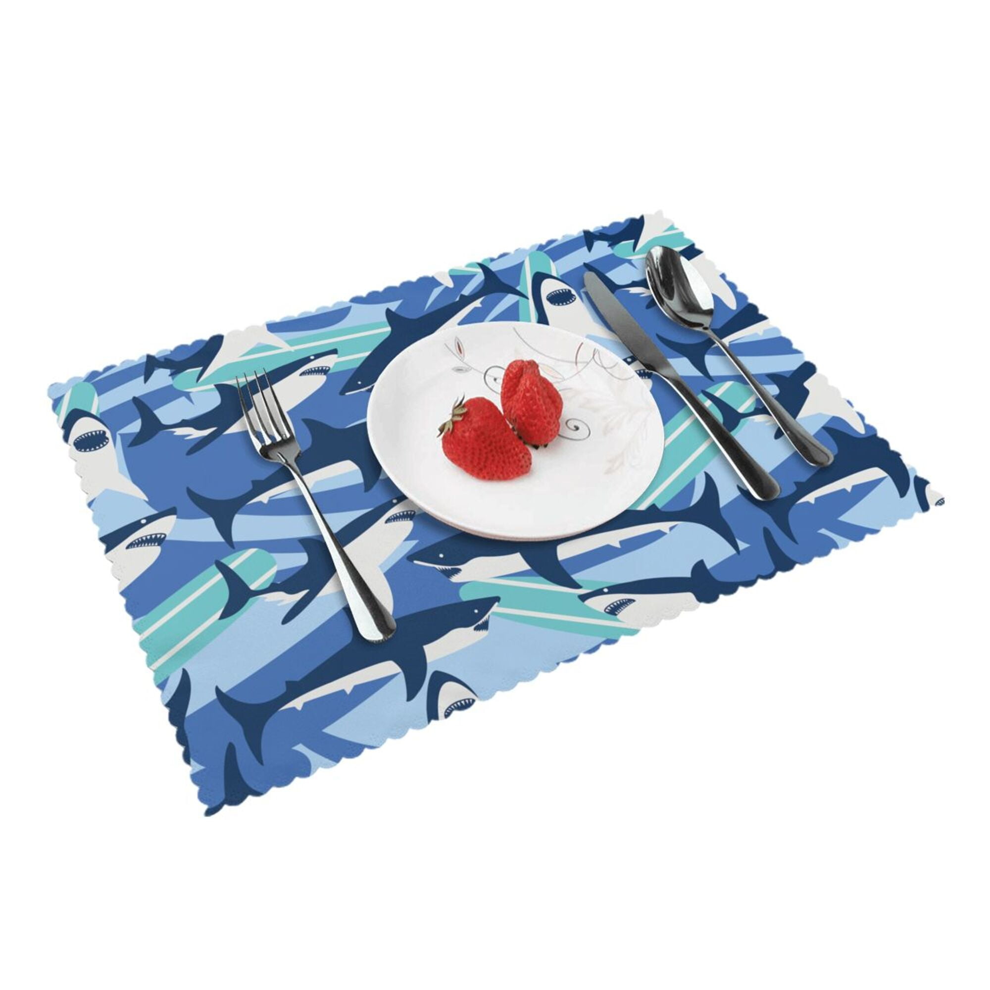 Home Shark Placemats Set Of 4 Washable Wipeable Place Mats Place Mats ...