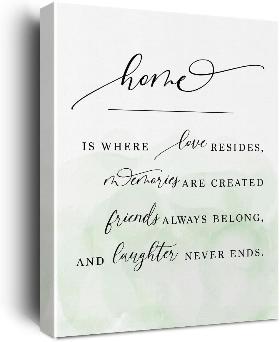 Home Sign Canvas Wall Art Home Is Where Love Resides 11.5x15 Inch ...