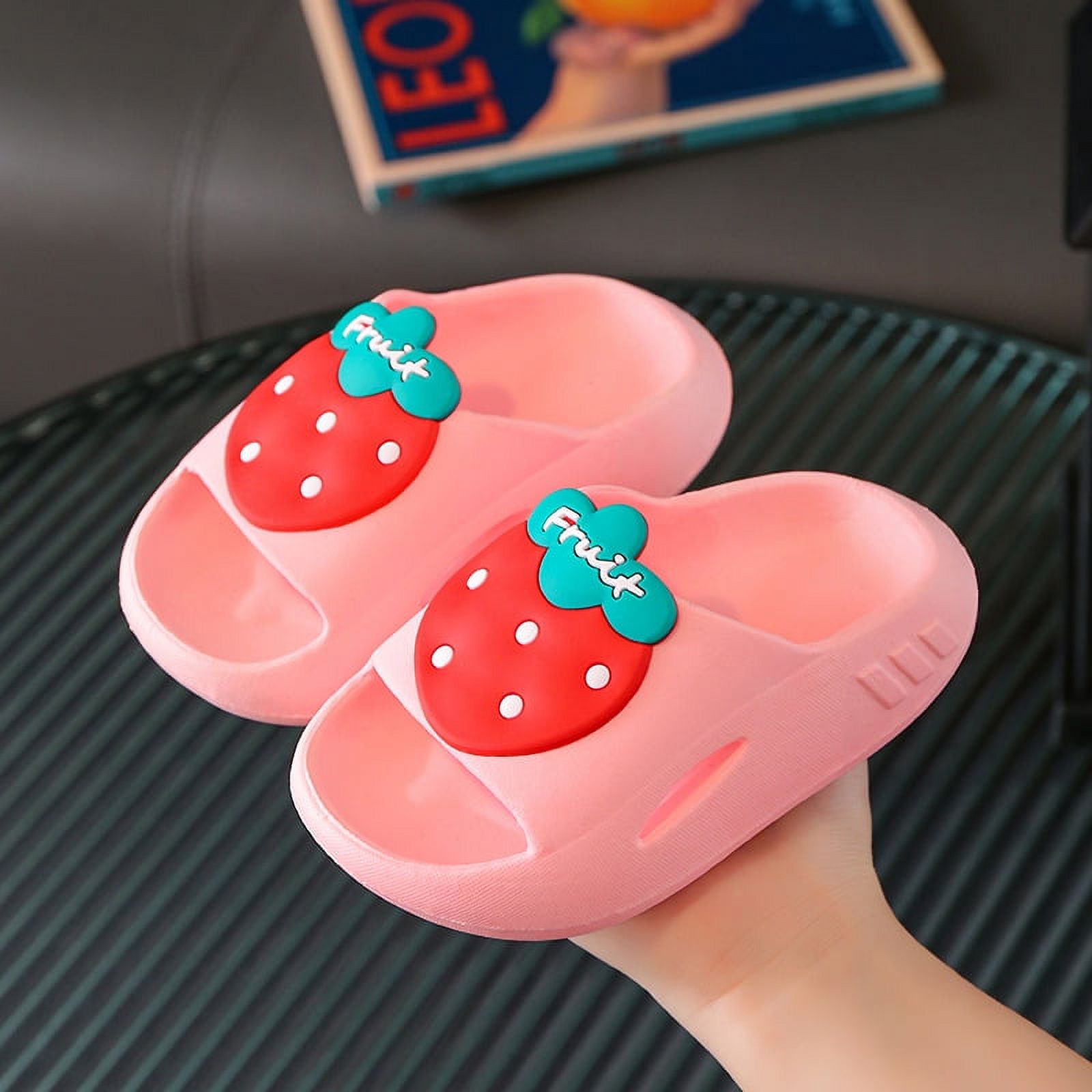 Home Slippers Children Kids Fruit Children Slippers Cartoon Soft Sole ...