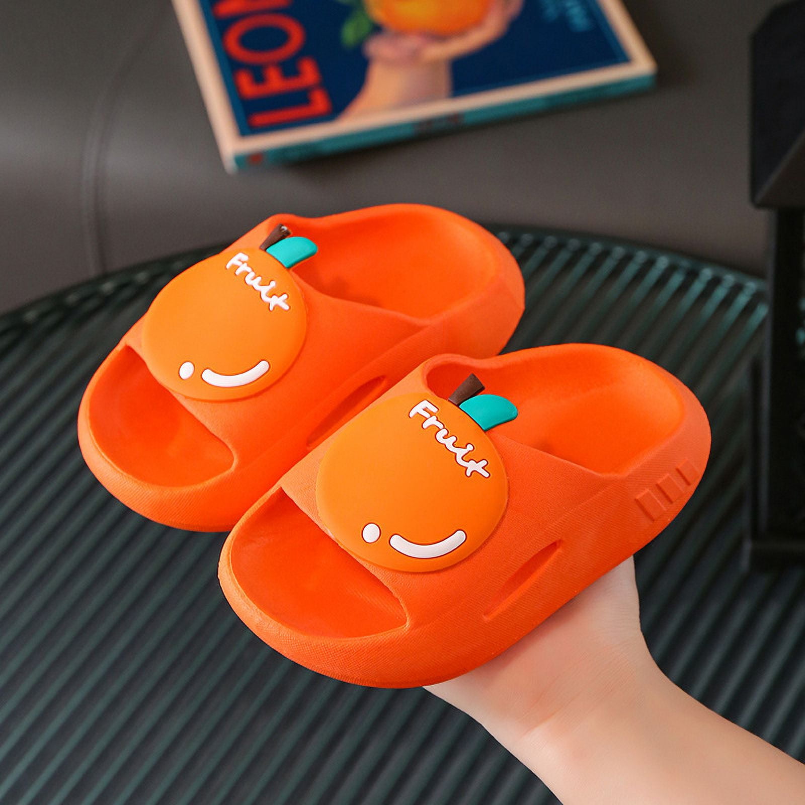 Home Slippers Children Kids Fruit Children Slippers Cartoon Soft Sole ...