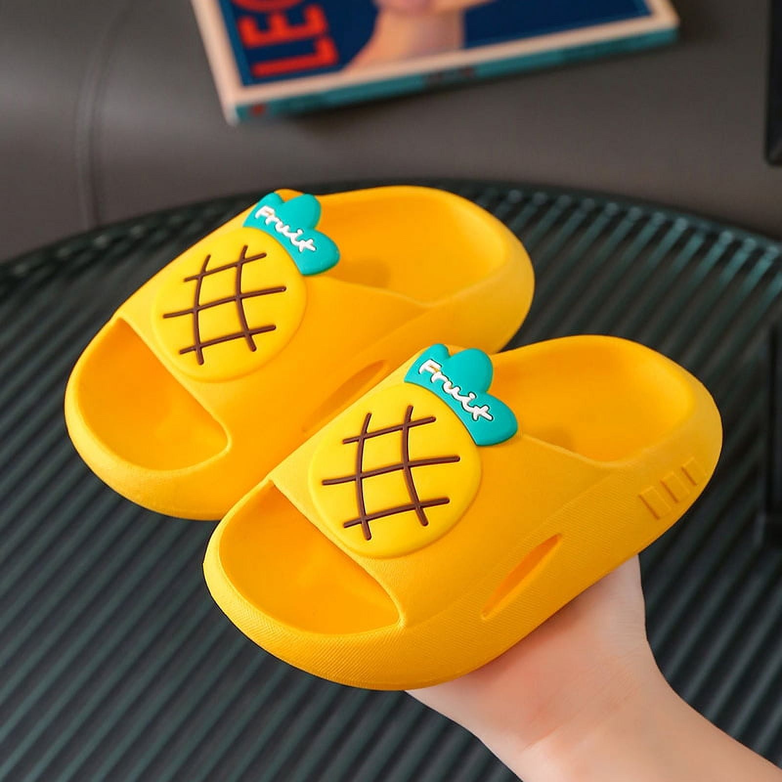 Home Slippers Children Kids Fruit Children Slippers Cartoon Soft Sole ...
