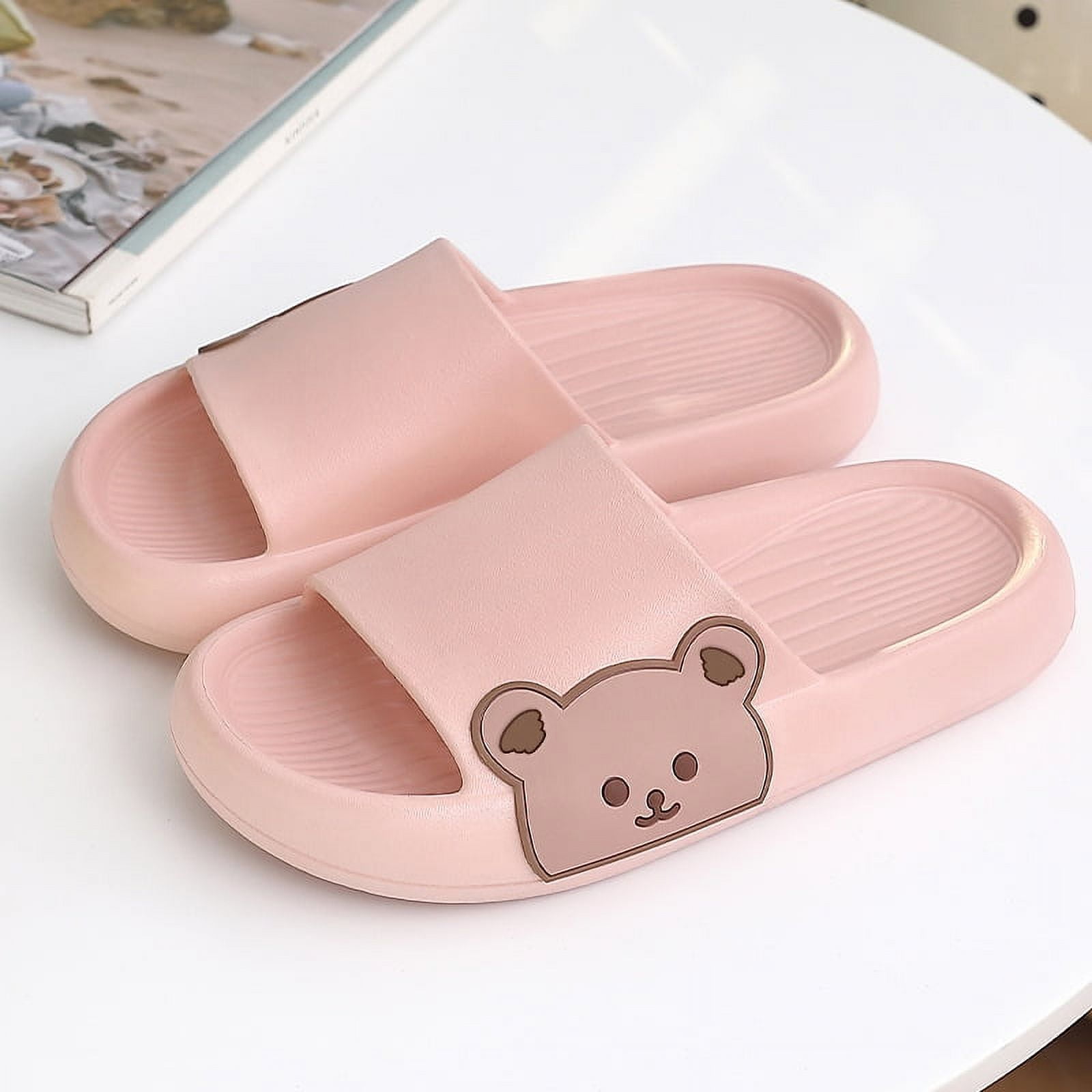 Home Slippers Cloud Woman Teddy Bear Summer Beach Slides Indoor Soft ...