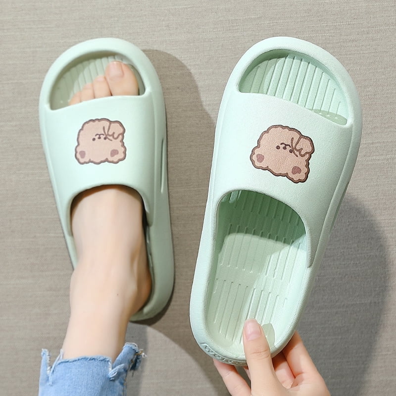 Home Slippers Cloud Woman Teddy Bear Summer Beach Slides Indoor Soft ...