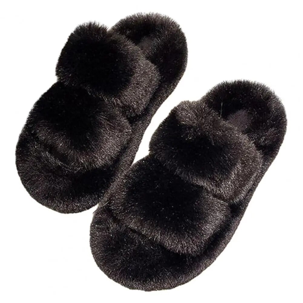 Home Slippers Women's Flat Shoes Female Lady Fur Flip Flops Slides 2022 ...