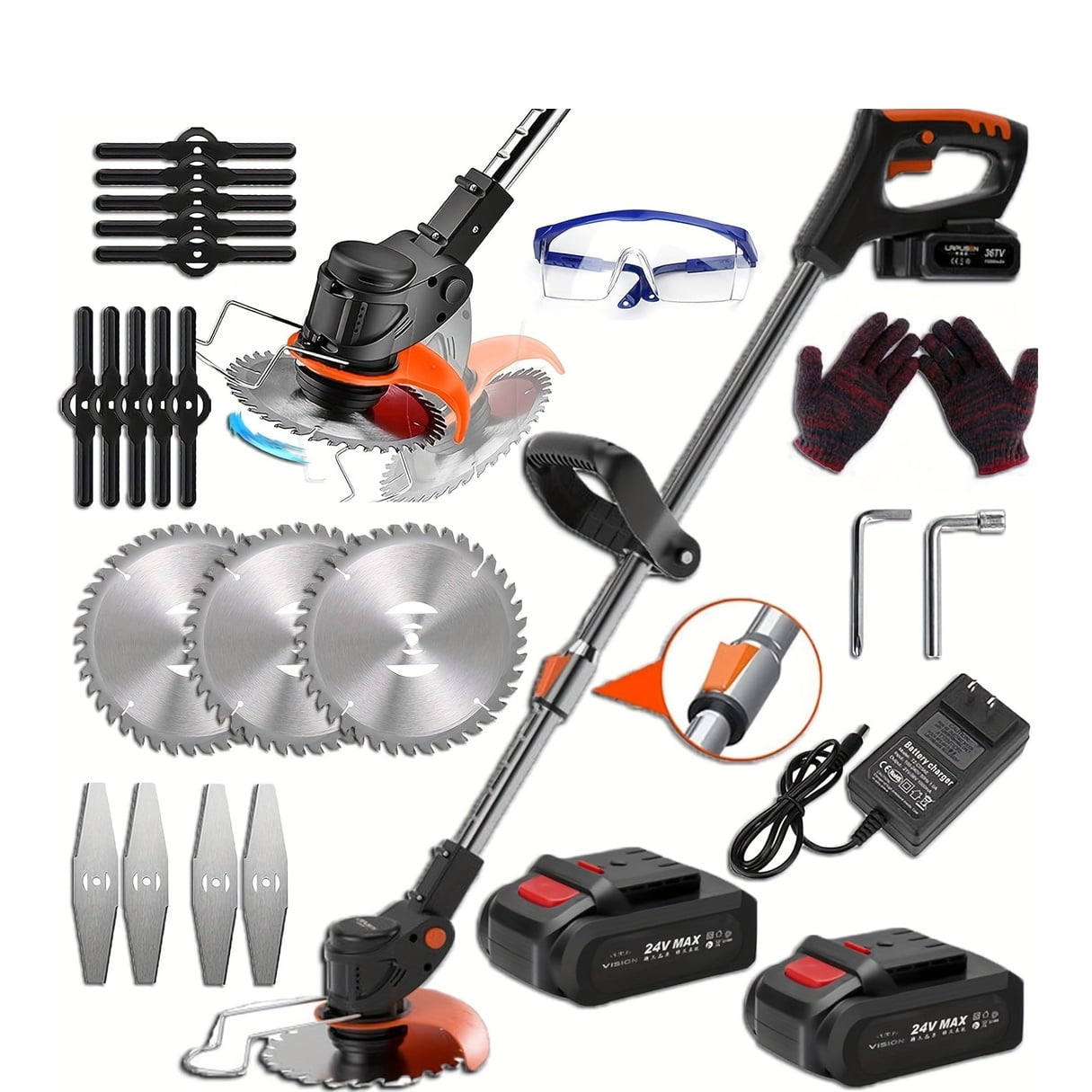 Home Small Portable Electric Lawn Mower With 2 Lithium Batteries 3 ...