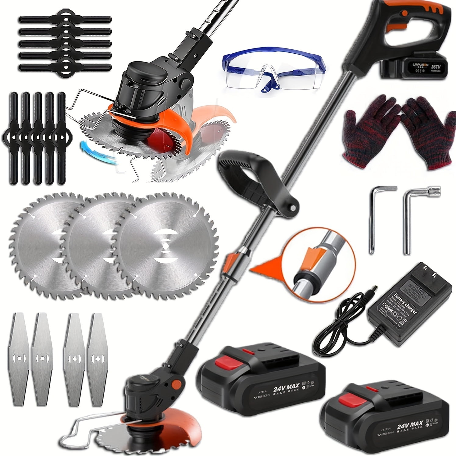 Home Small Portable Electric Lawn Mower With 2 Lithium Batteries 3 ...