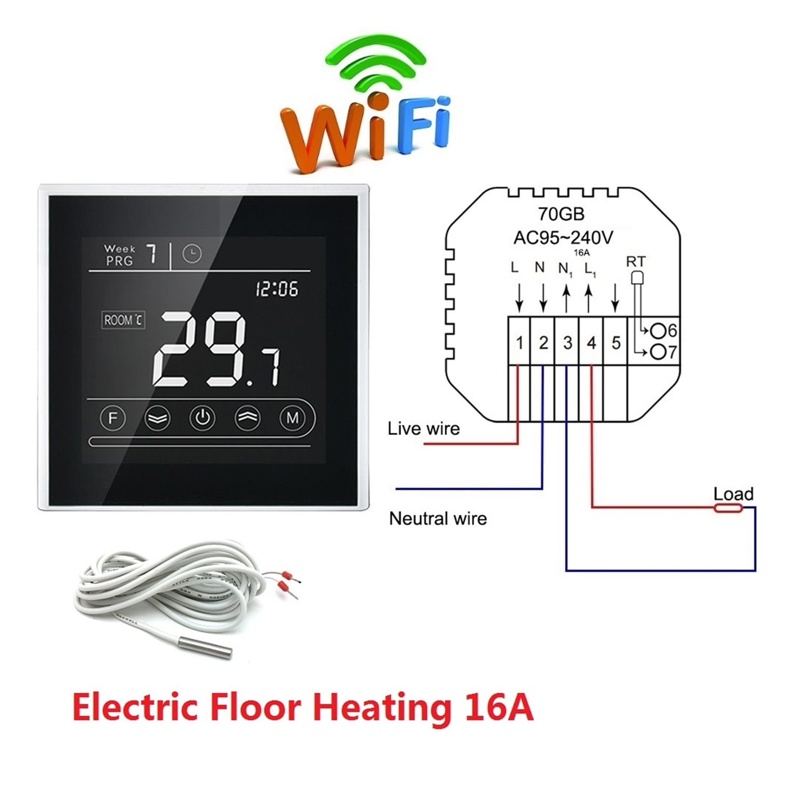 Home Smart Intelligent WiFi Thermostat Room Electric Water Gas Boiler ...
