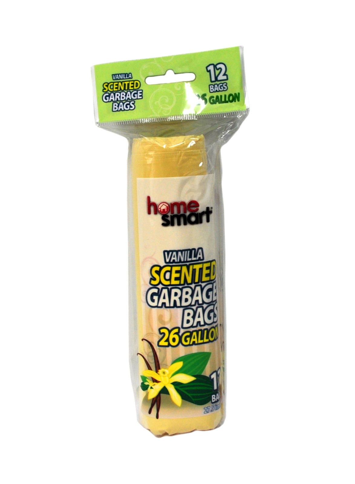 Home Smart Vanilla Scented Trash Bags, 26 Gallon, 12 Count, 27.5 x 30 ...