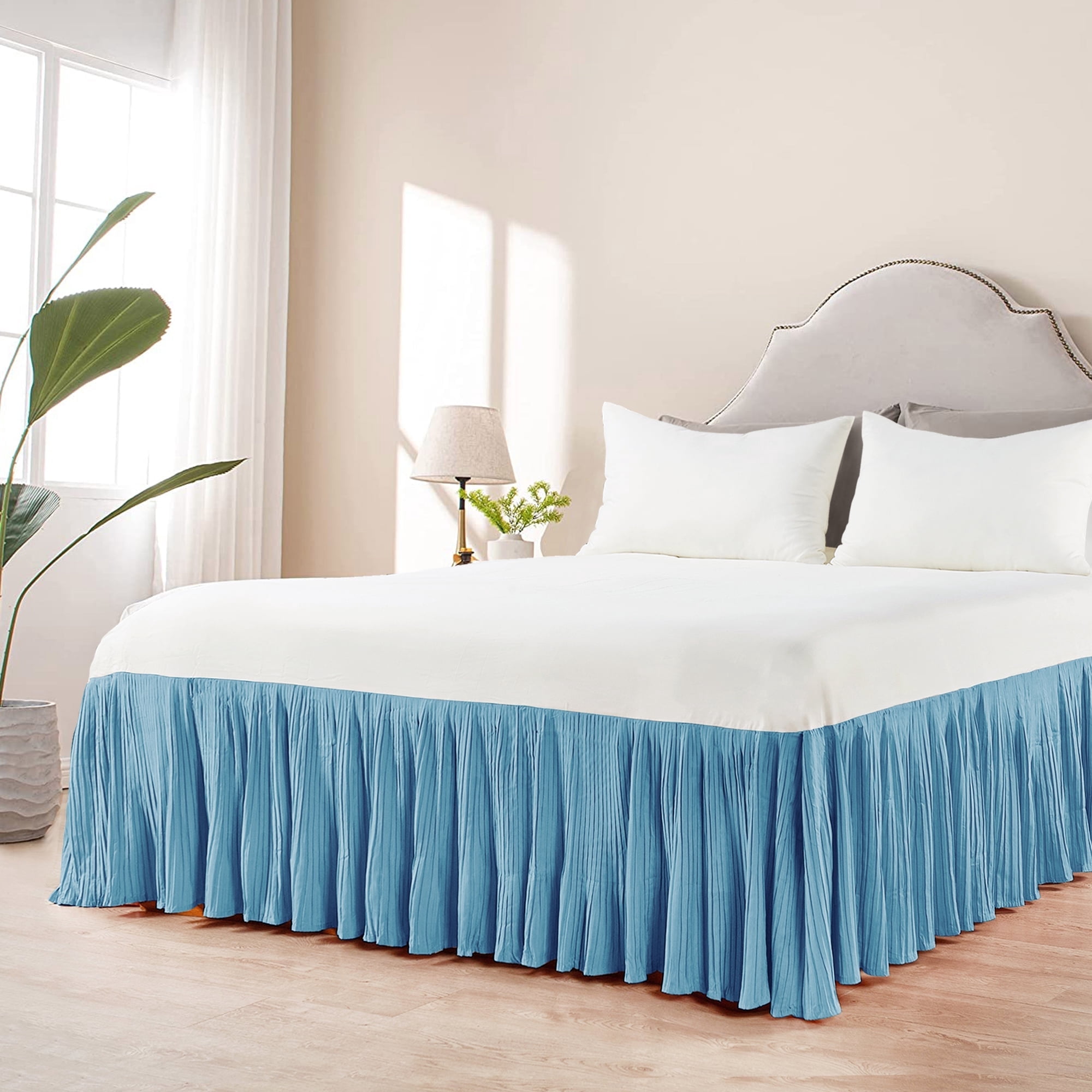 Home Soft Things Pleated Bed Skirt - 18" drop Length - Forget Me Not ...