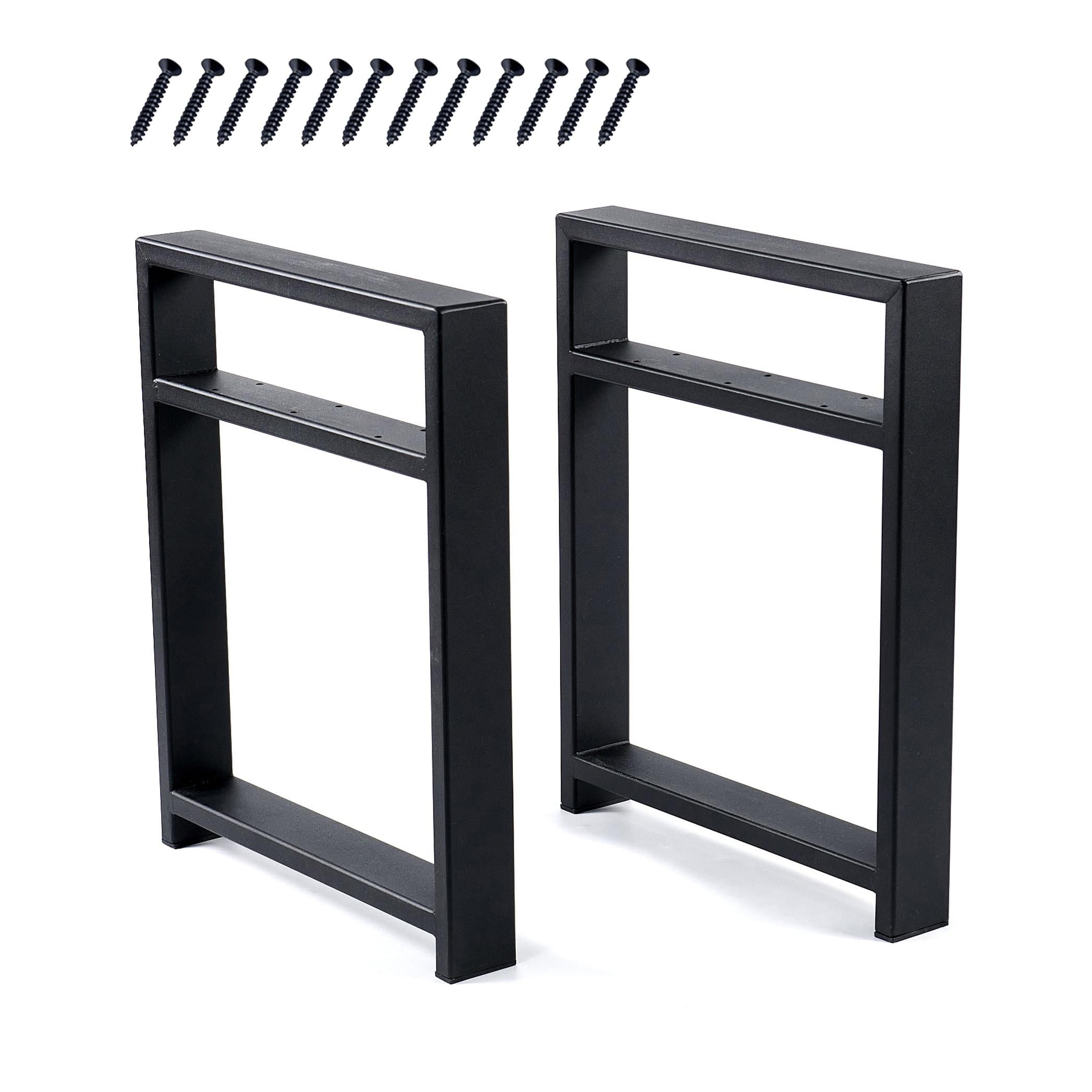 Home Soft Things 19'' Twin Layers Bench Leg, Black Metal Furniture ...