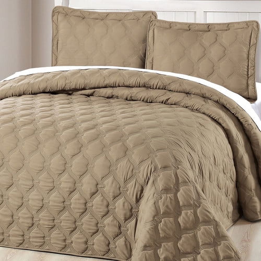 Home Soft Things 3 Piece Bradly Down Alternative Quilts Set - Antique Bronze - King (118" x 106 ...