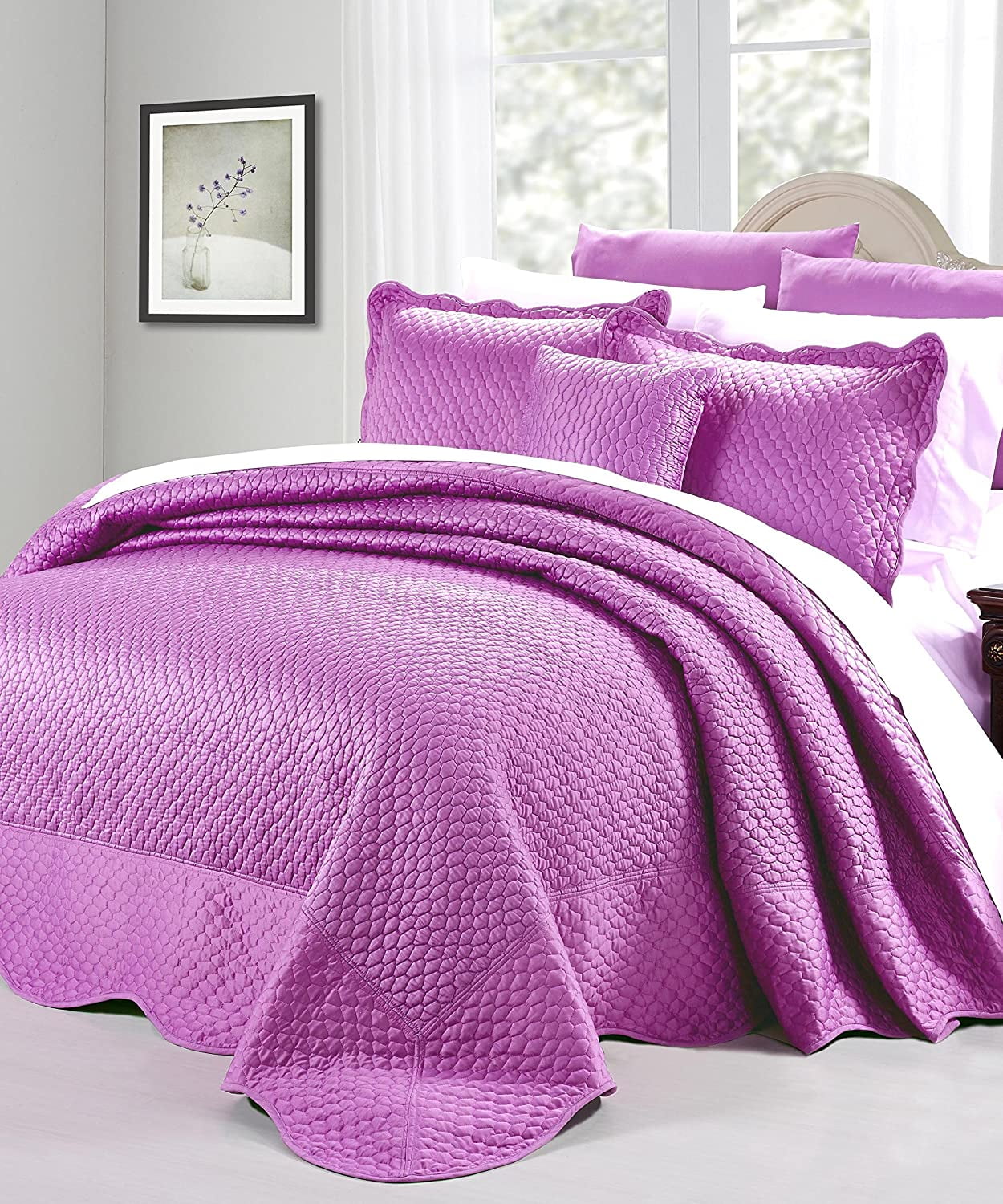 Home Soft Things Matte Satin 4 Piece Coverlet Bedspread Set, Oversize ...
