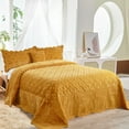 Home Soft Things 4 Piece Tatami Quilted Faux Fur Bedspread - Apricot ...