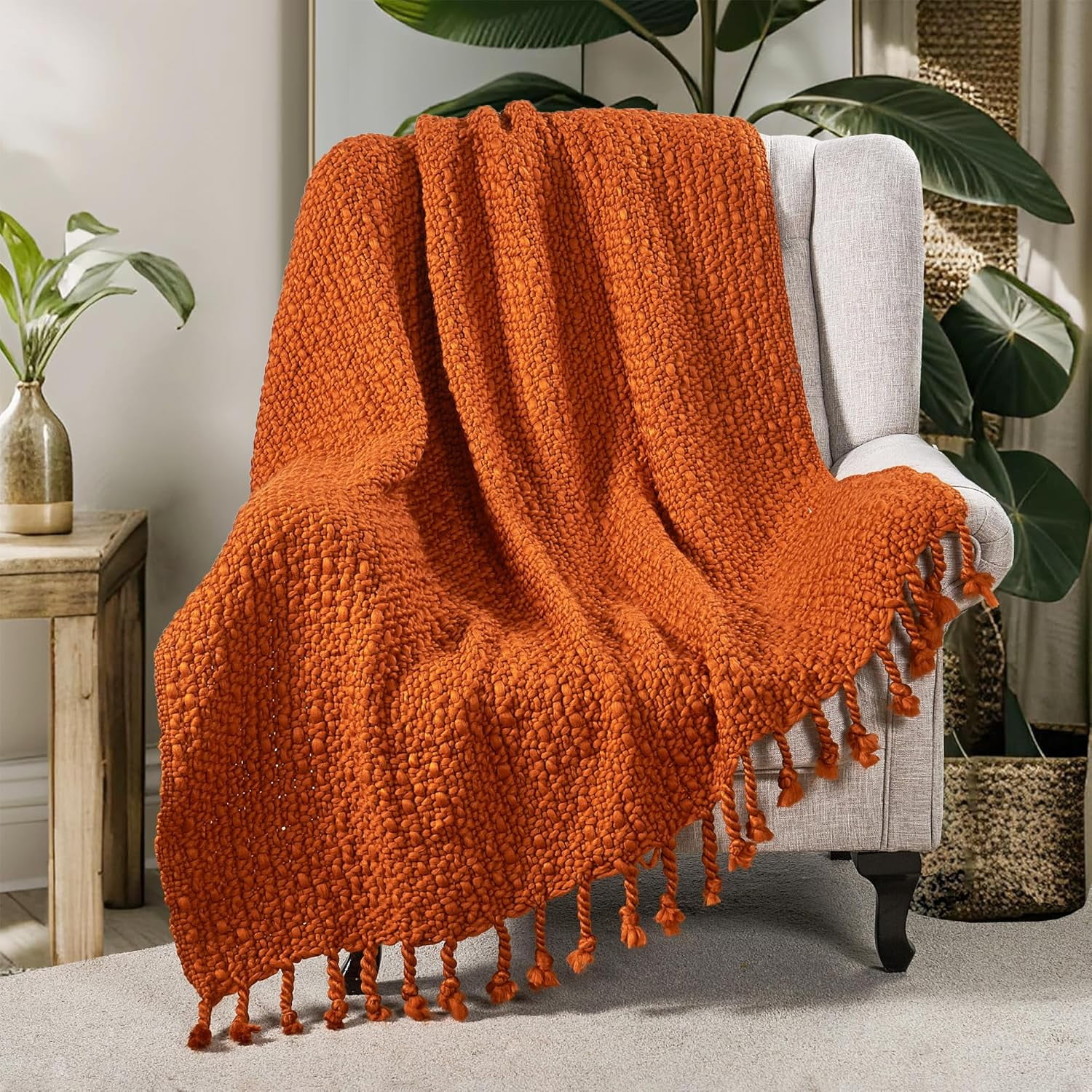 Home Soft Things Basket Weave Throw Blanket, Soft Cozy Warm Blanket ...