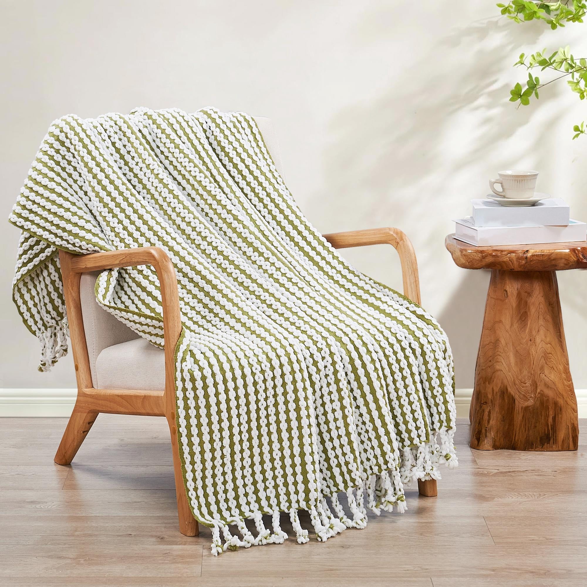 Home Soft Things Chain Tweed Throw Blanket, Reversible Lightweight ...