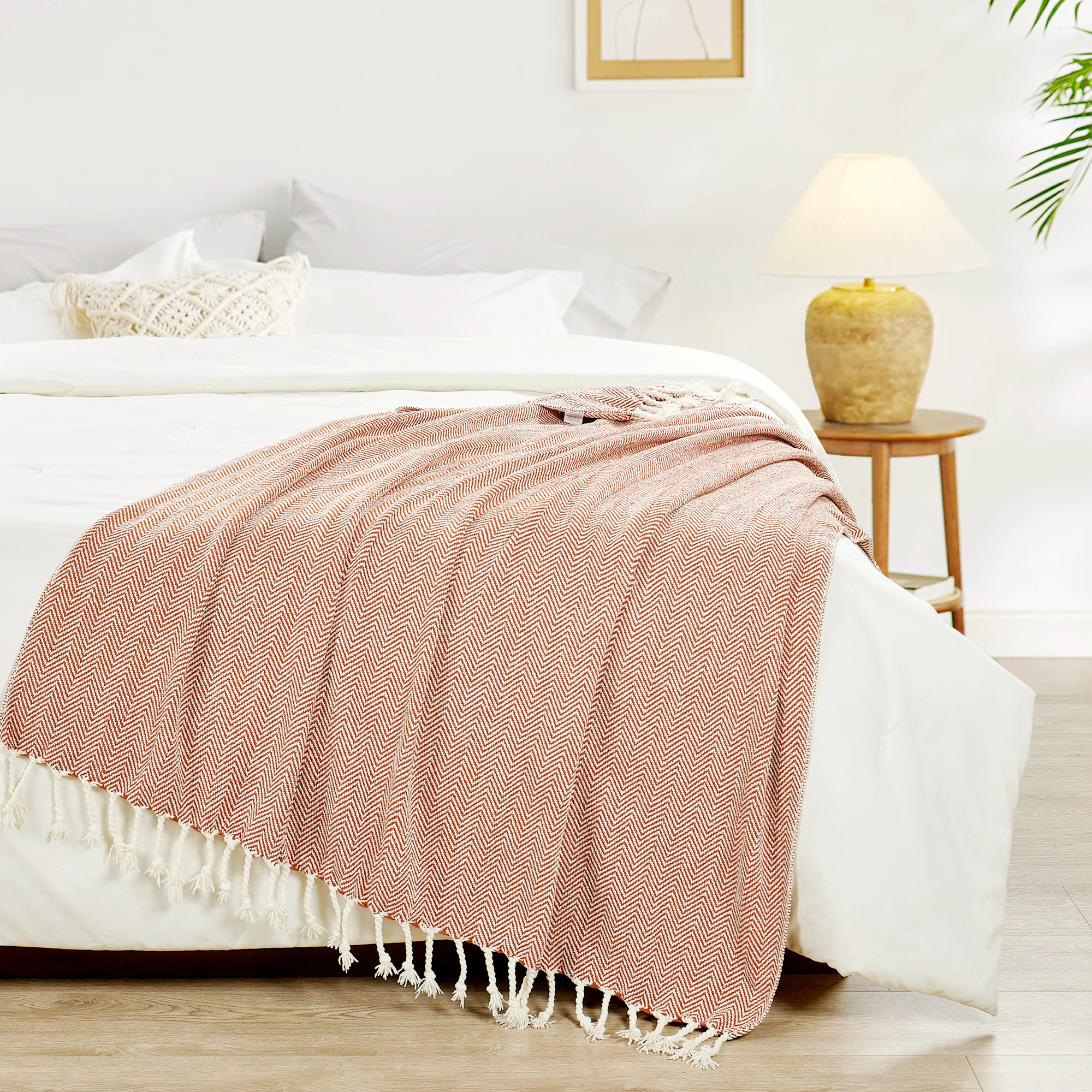 Home Soft Things Chevron Knit Throw- Rust- 50"x60" - Walmart.com