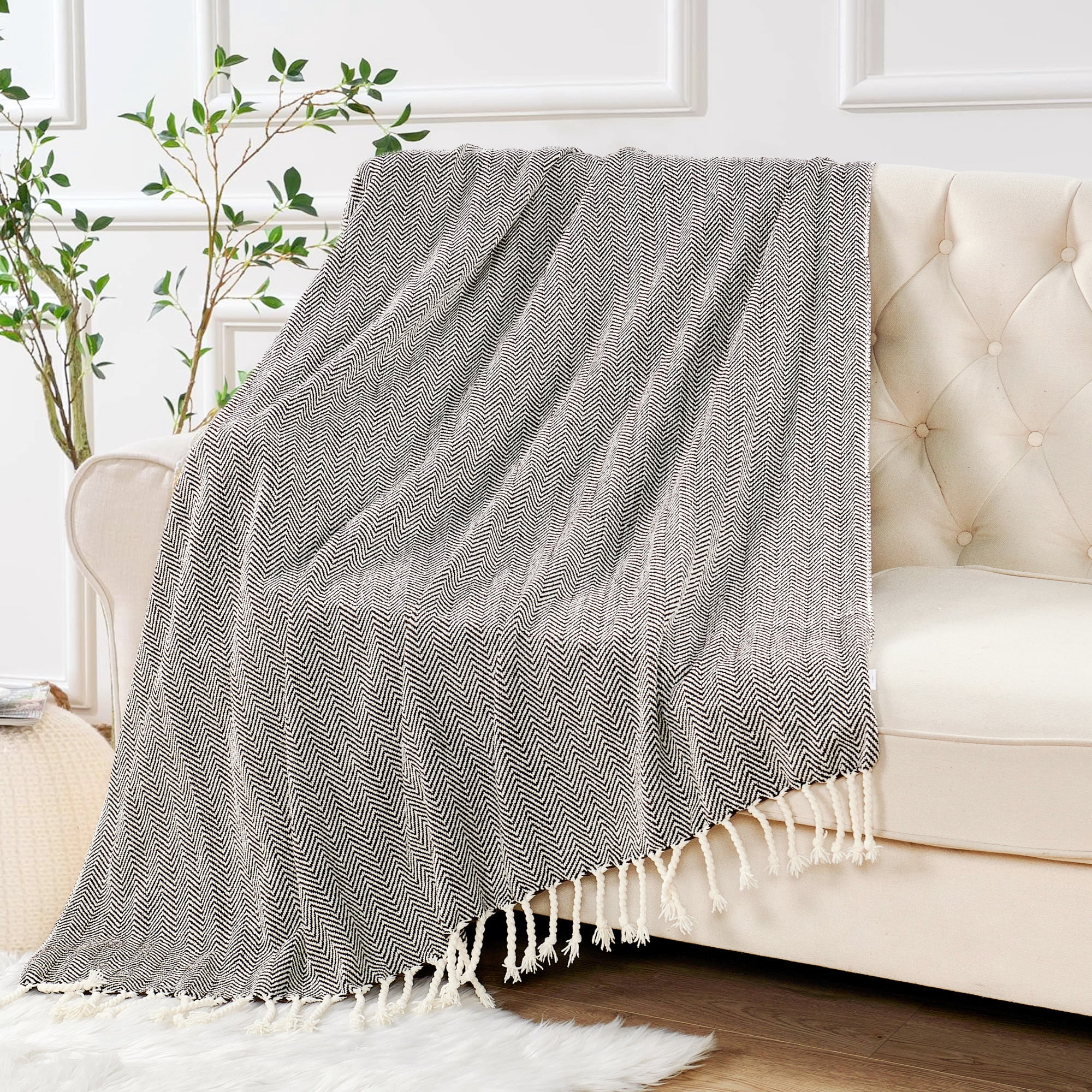 Home Soft Things Chevron Knit Throw- Seal Brown- 50"x60" - Walmart.com