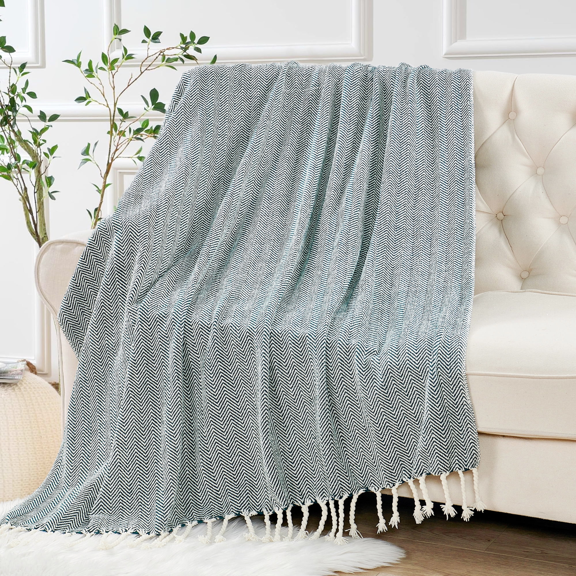 Home Soft Things Chevron Knit Throw- Teal- 50"x60" - Walmart.com