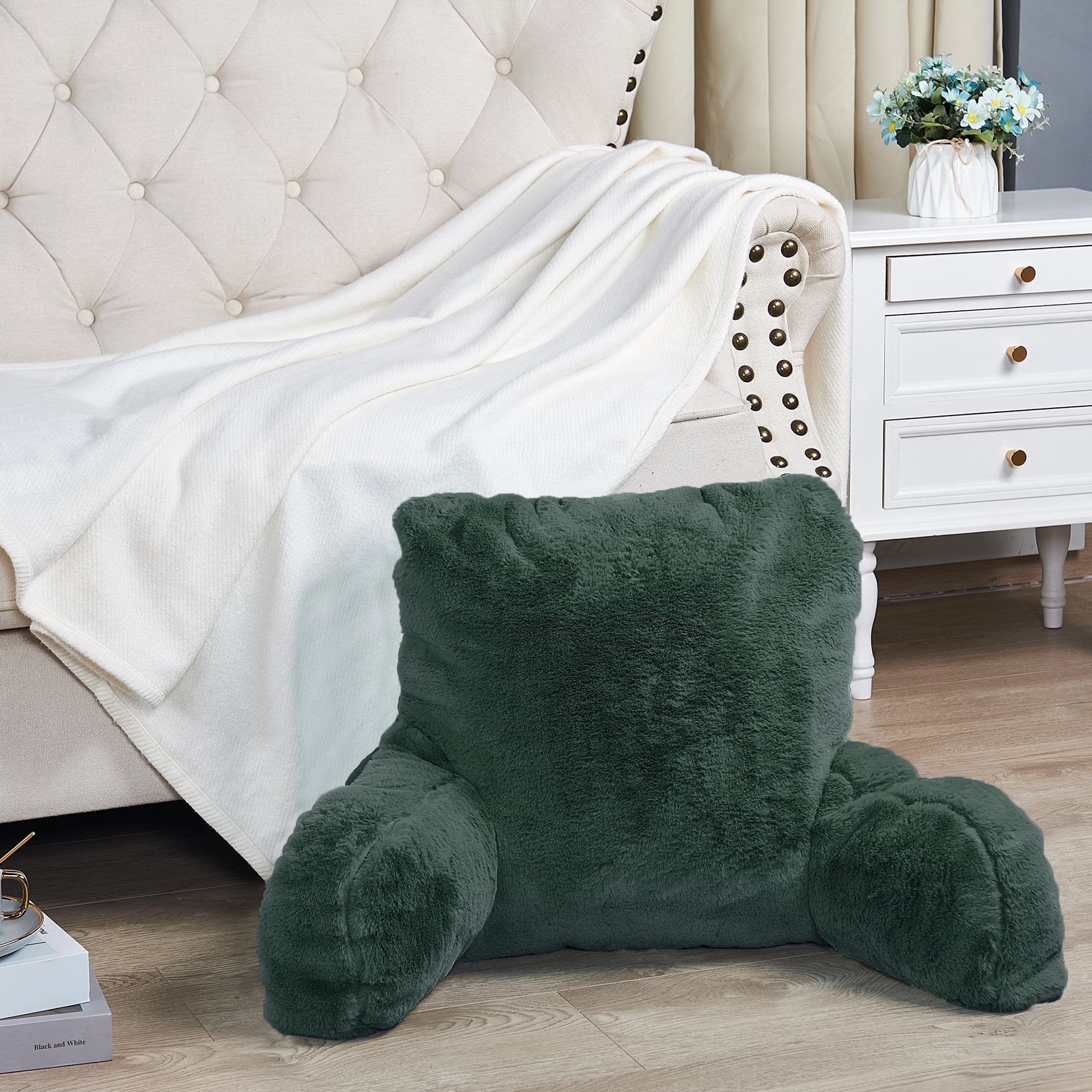Home Soft Things DO-IT-YOURSELF Faux Fur Bedrest Pillow Backrest Pillow ...