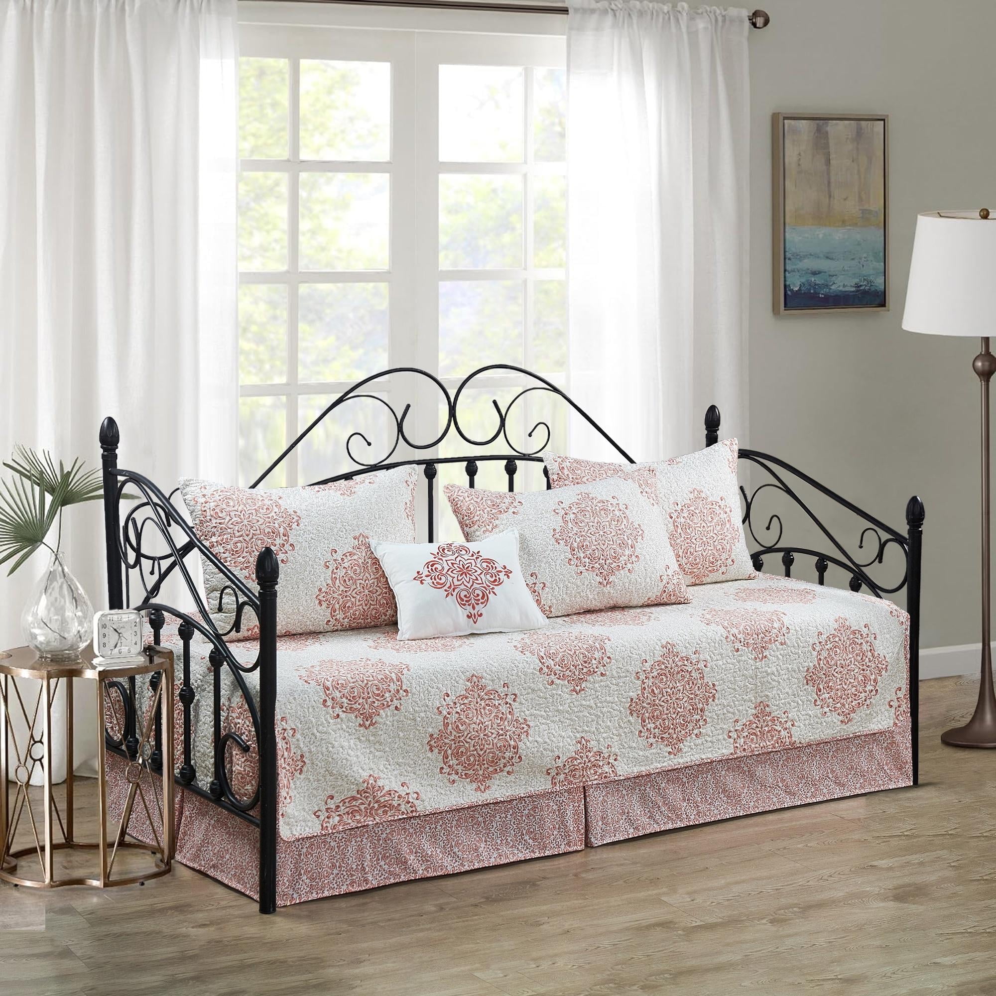 Home Soft Things Daybed 6-Pieces Coral Coverlet Bedding Sets, Twin ...