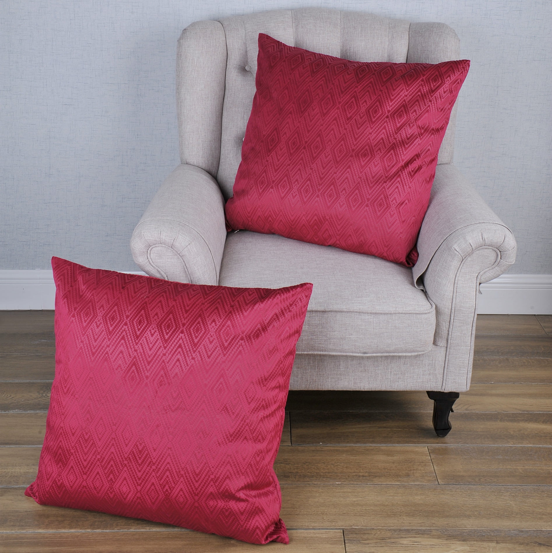Home Soft Things Ikat Velvet 2 Piece Throw Pillow Cover Set - Garnet ...