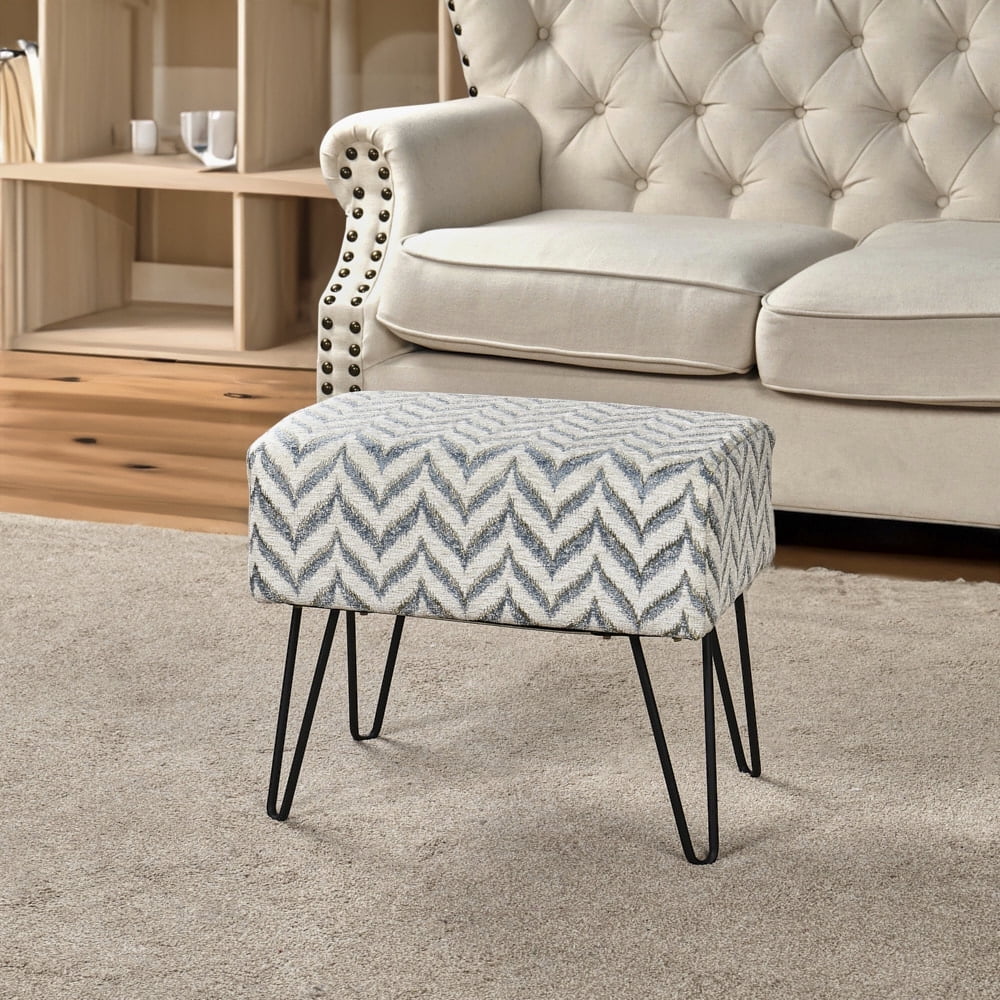 Home Soft Things Jacquard Chenille Stool Chair Upholstered Footrest ...
