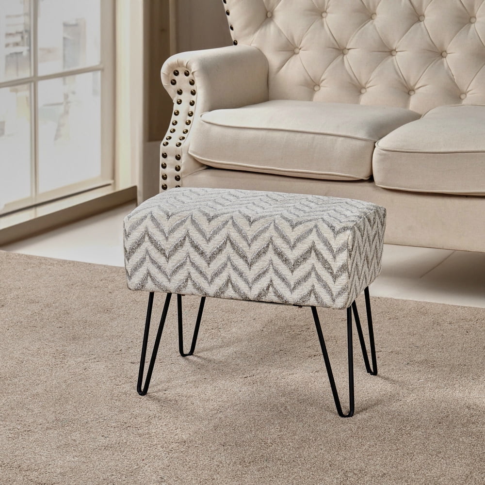 Home Soft Things Jacquard Chenille Stool Chair Upholstered Footrest ...
