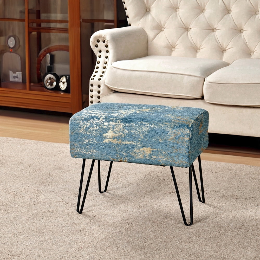 Home Soft Things Jacquard Chenille Stool Chair Upholstered Footrest ...