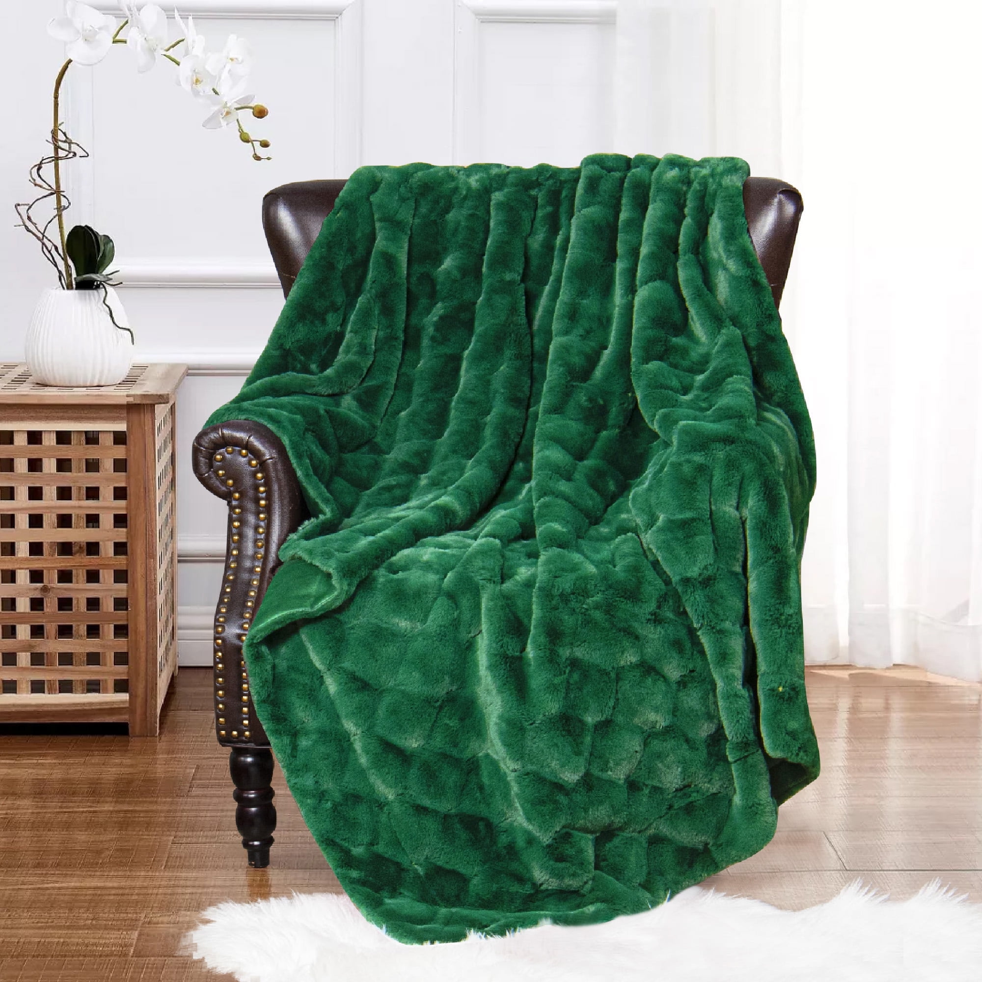 Home Soft Things Jacquard Rabbit Faux Fur Blanket - 50x60" - Pineneedle ...