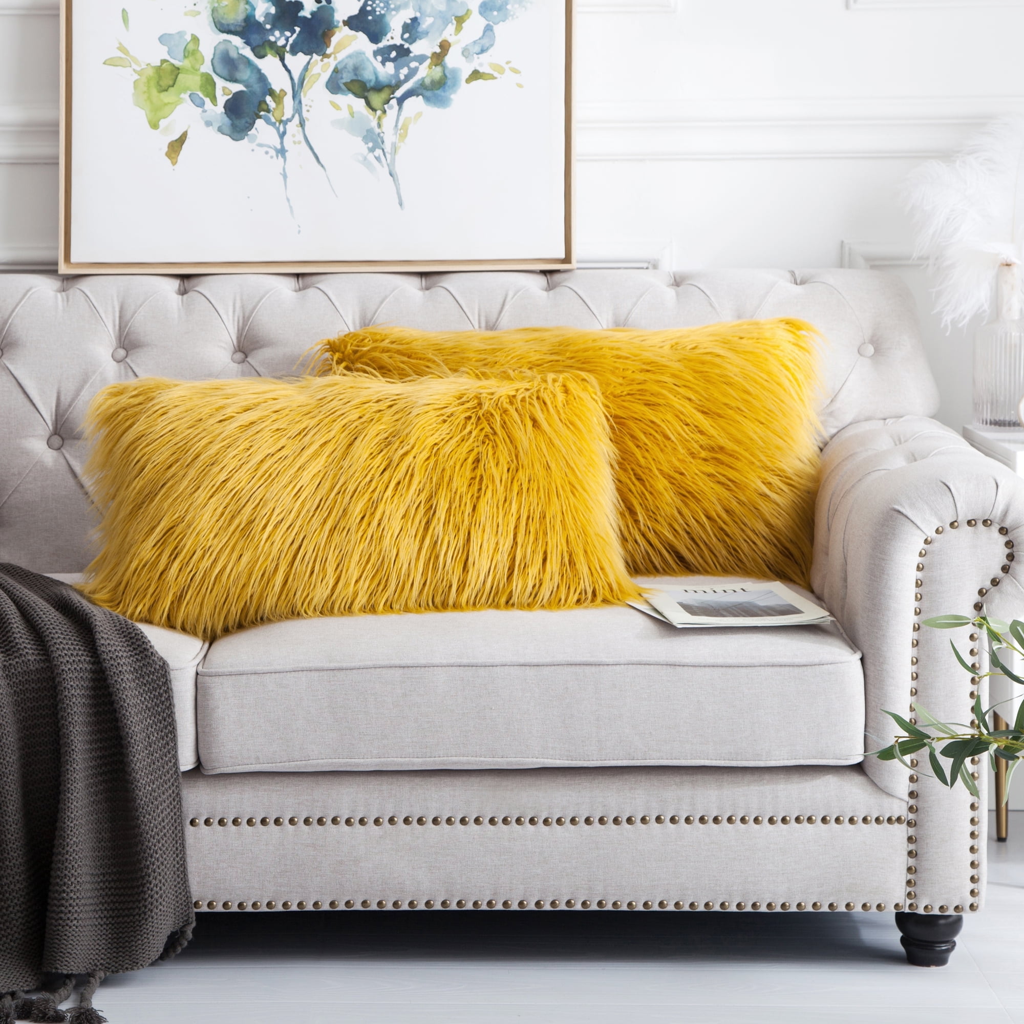 Home Soft Things Karenne FauxFur Throw Pillow Covers (Set of 2), NO ...