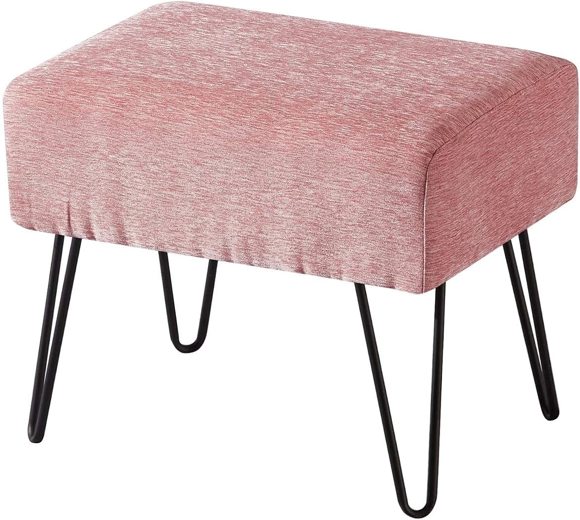 Home Soft Things Pink Jacquard Chenille Ottoman, 19" x 13" x 17" H ...