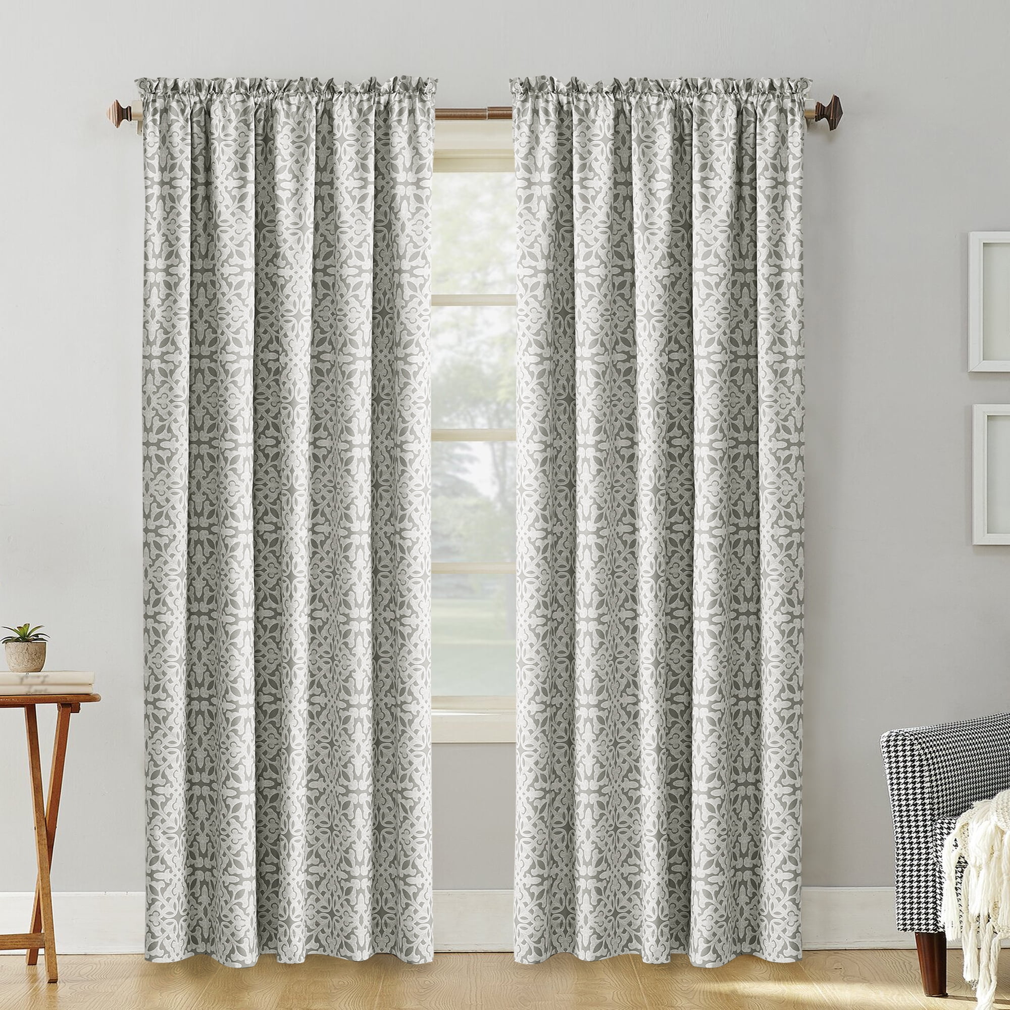 Home Soft Things Printed Microfiber Curtain - Bellamy 2 Piece Set ...