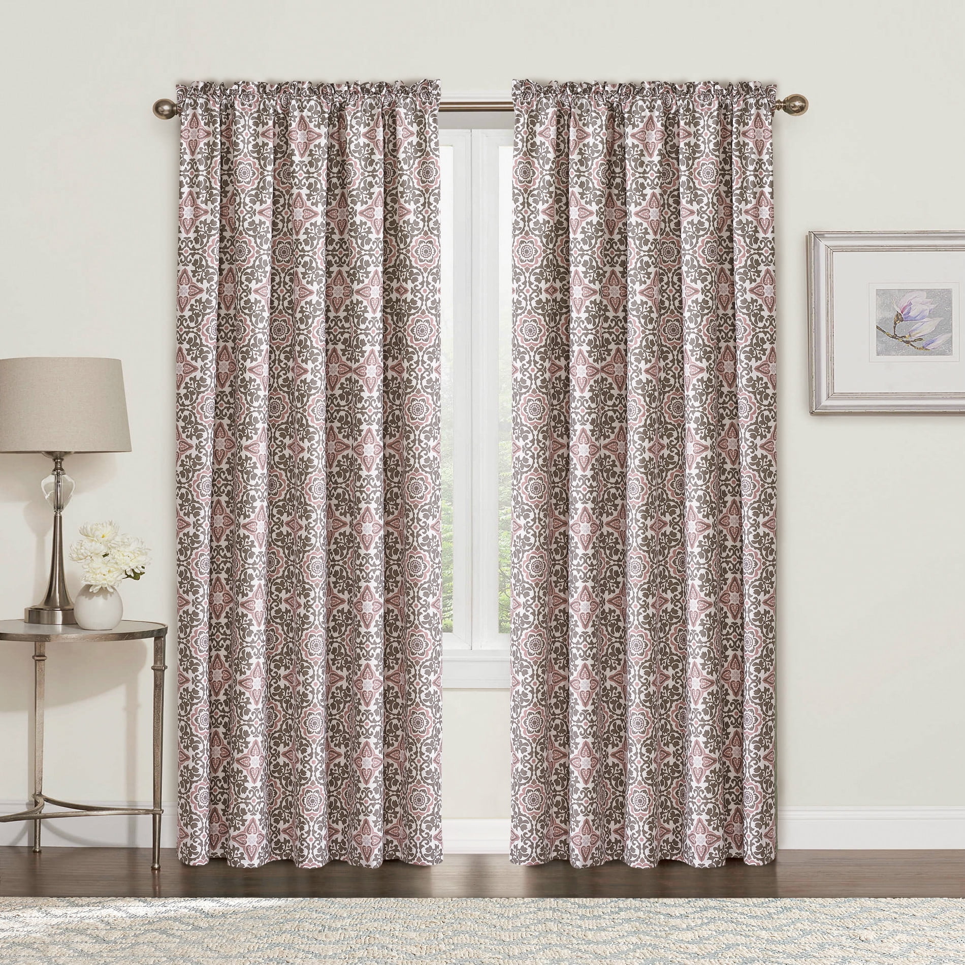 Home Soft Things Printed Microfiber Curtain - Coventry 2 Piece Set - LT ...
