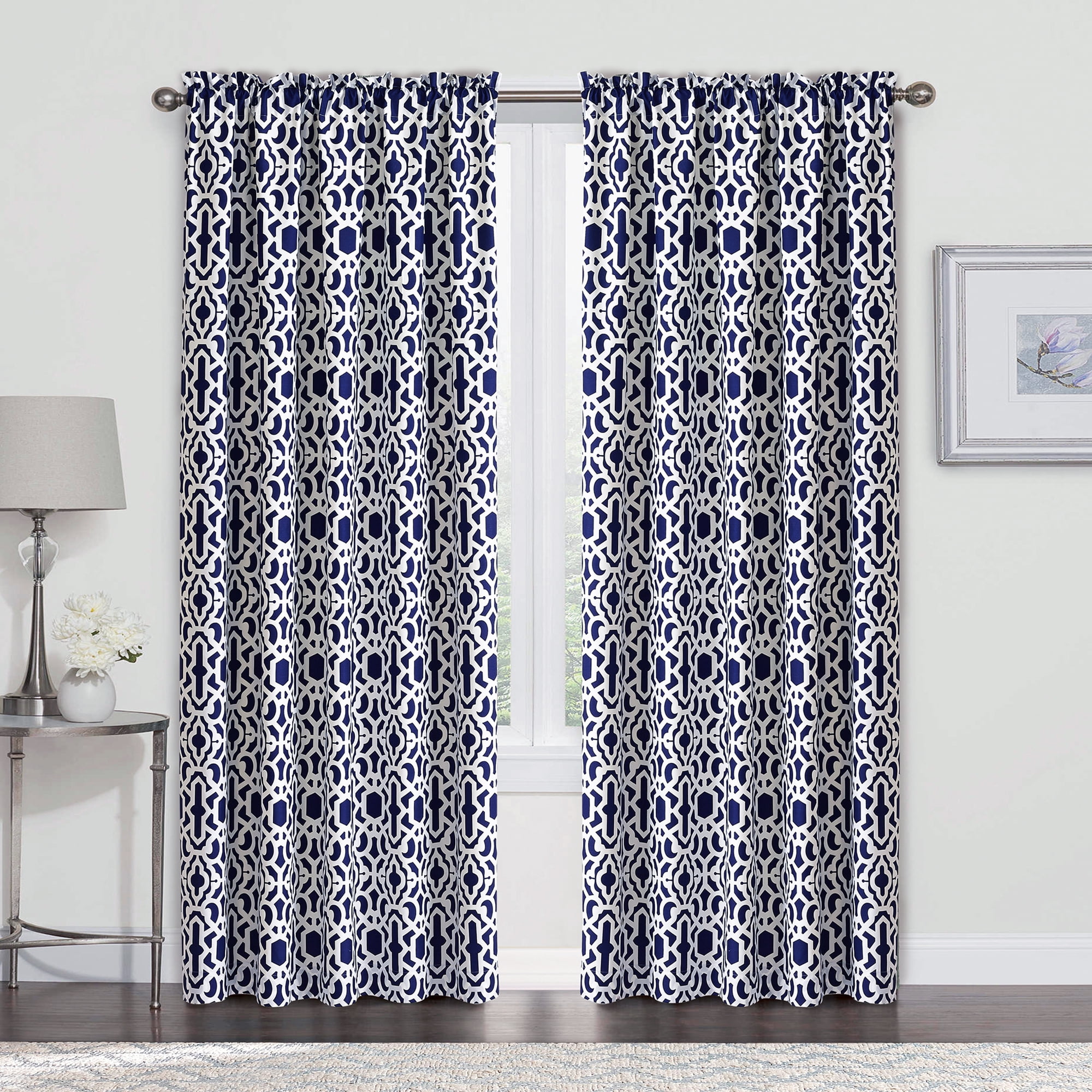Home Soft Things Printed Microfiber Curtain - Montegomery 2 Piece Set ...