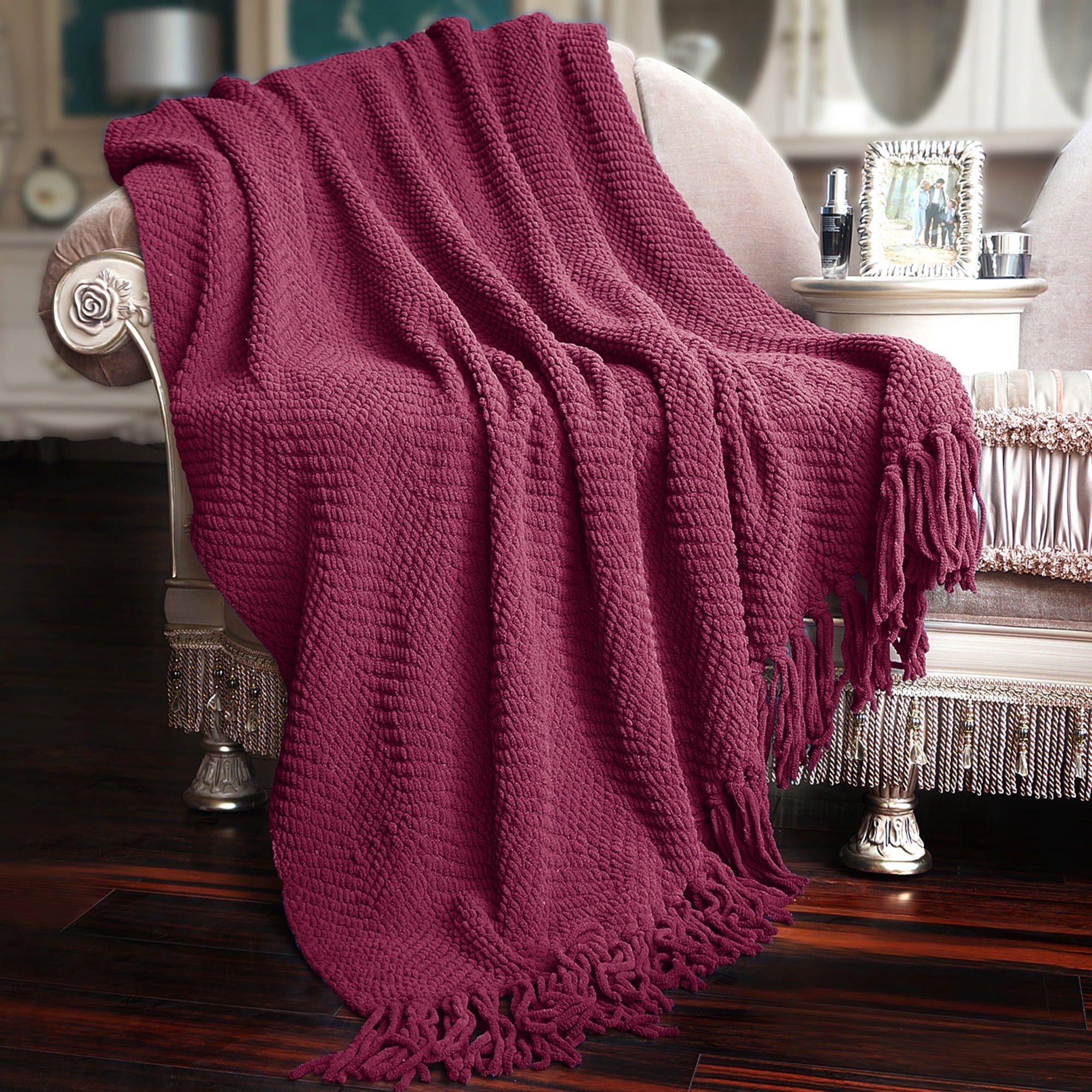 Home Soft Things Reversible Tweed Throw Blanket, Super Soft & Cozy ...