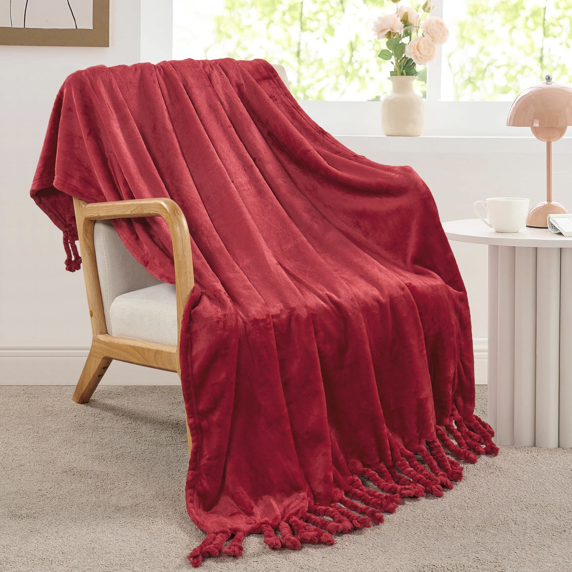 Home Soft Things Rope Braided Flannel Fleece Throw Chili Pepper 60'' x ...