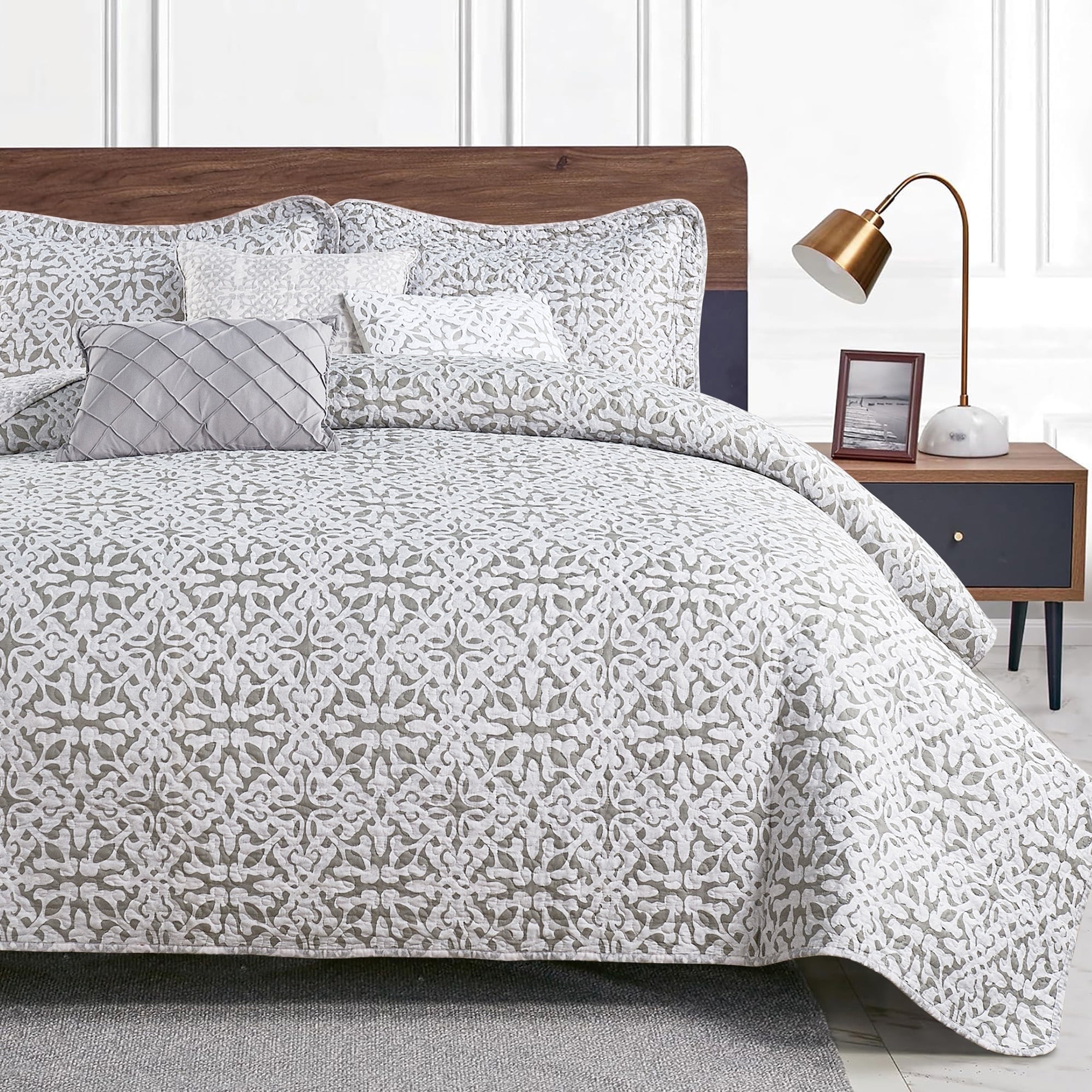 Home Soft Things Serenta 6 Piece Bellamy Printed Microfiber Quilts ...