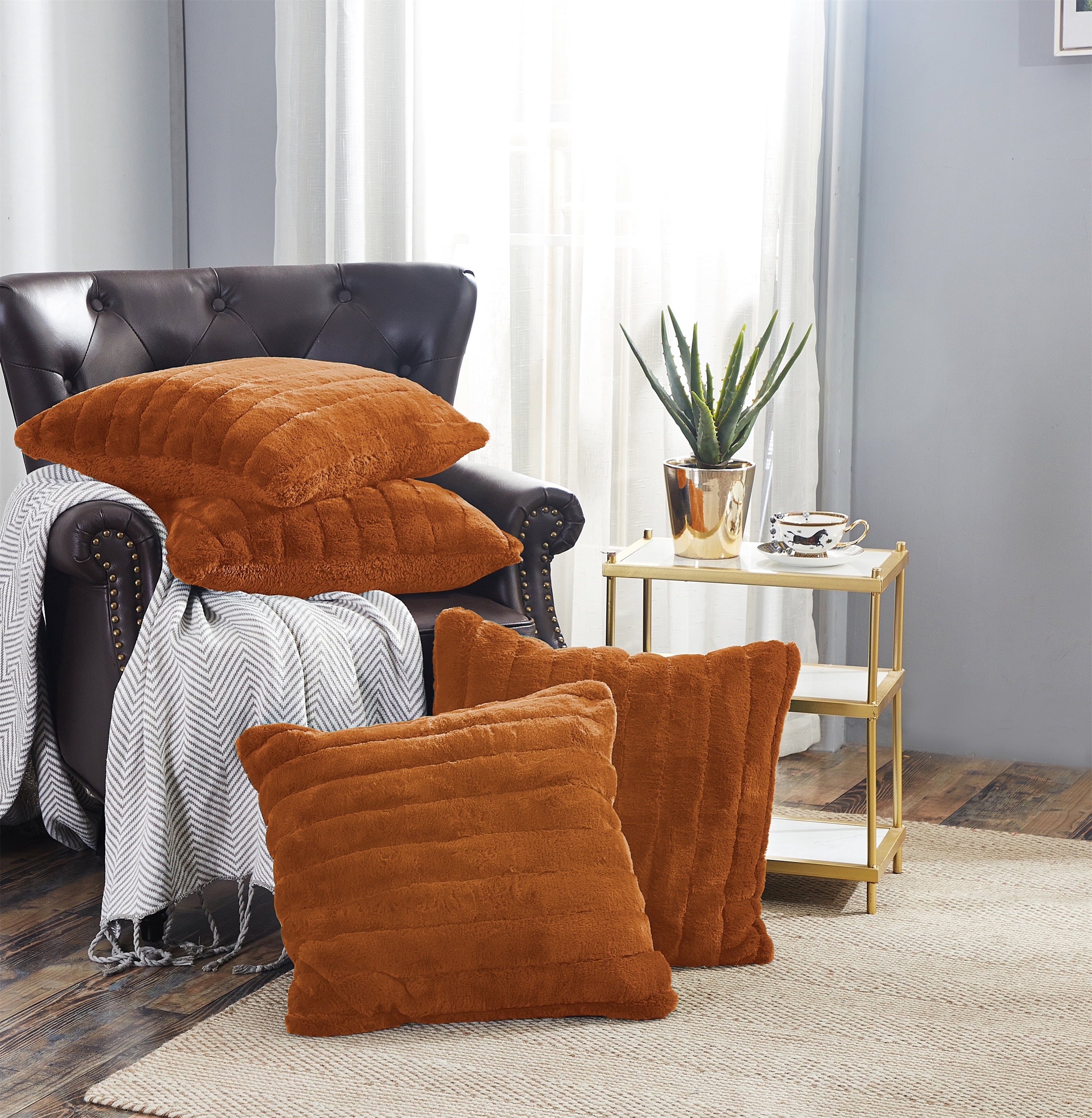 Home Soft Things Super Soft Decorative Pillow Covers, Set of 4, 20x20 ...