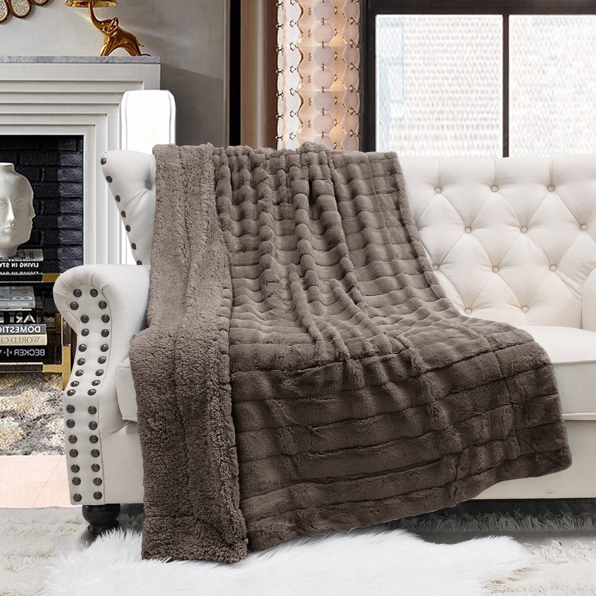 Home Soft Things Super Soft Decorative Throw - Chocolate - 50" x 60 ...