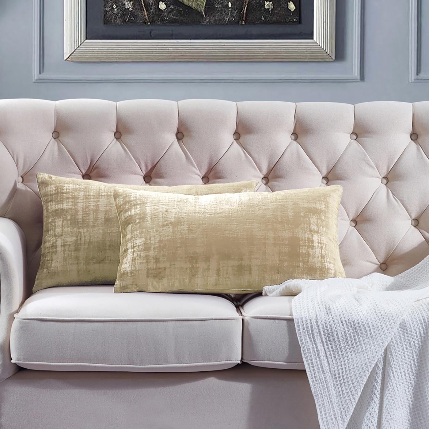 Home Soft Things Textured Velvet Pillow Covers (Set of 2), - Almond ...