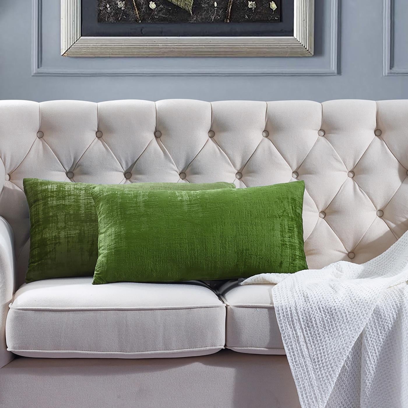 Home Soft Things Textured Velvet Lumbar Pillow Covers, Solid Accent for ...