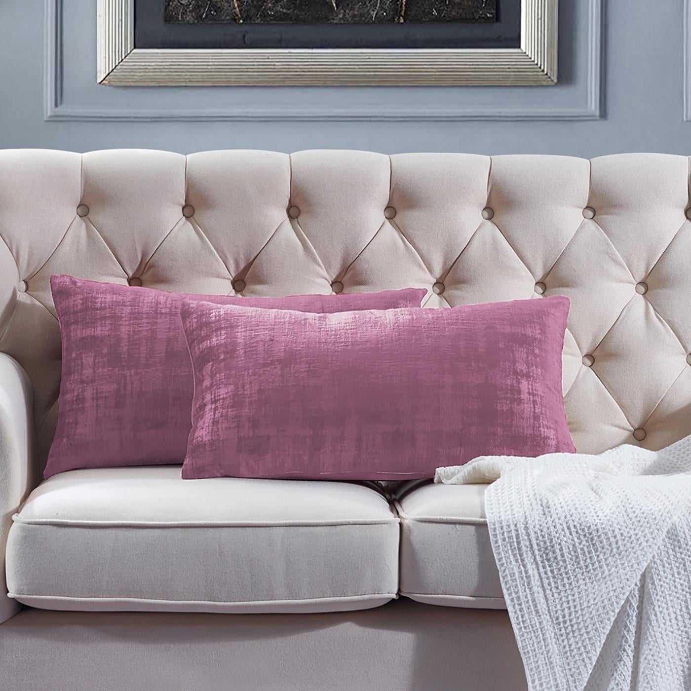 Home Soft Things Textured Velvet Pillow Covers (Set of 2), - Mauve ...