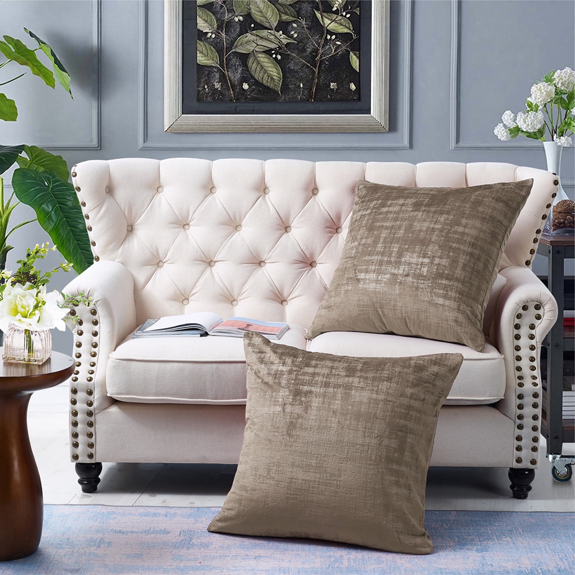 Home Soft Things Textured Velvet Decorative Throw Pillow Covers Soft ...